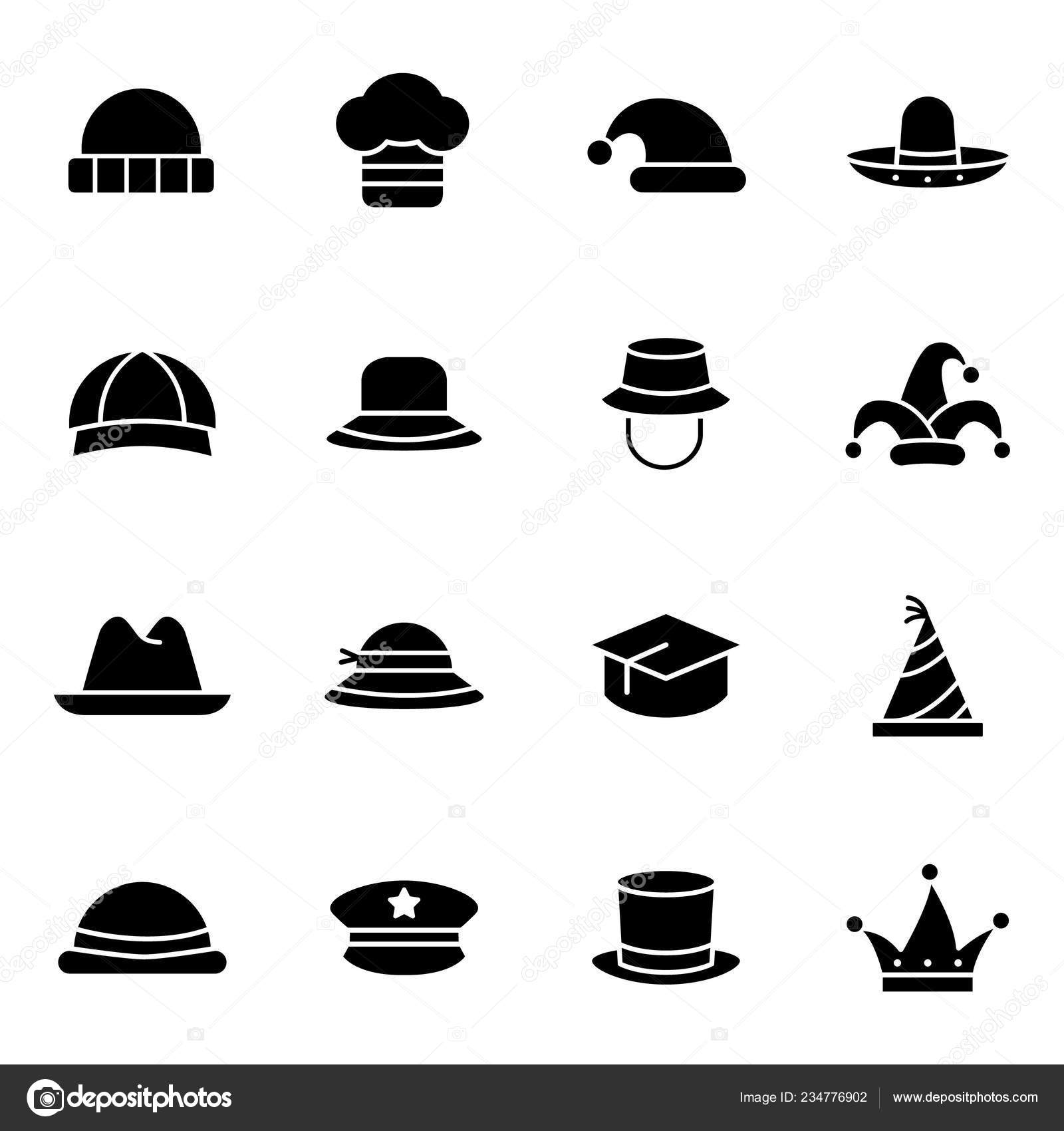 Hat Icons Pack Isolated Symbols Collection Stock Vector by ©ware 234776902