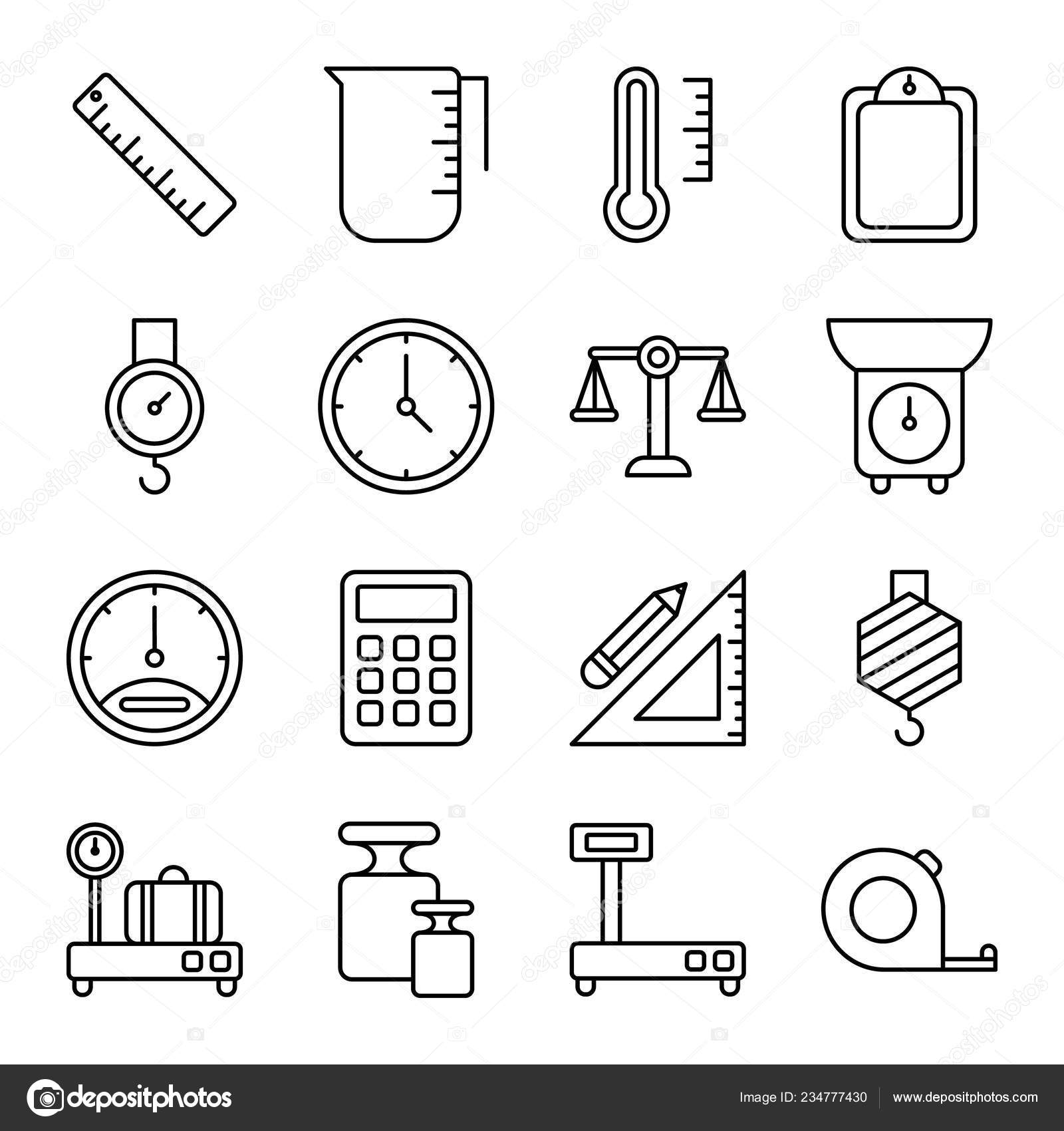 Measuring Icons Pack Isolated Symbols Collection Stock Vector by ©ware ... Measuring Icons Pack Isolated Symbols Collection Stock Vector by ©ware ...