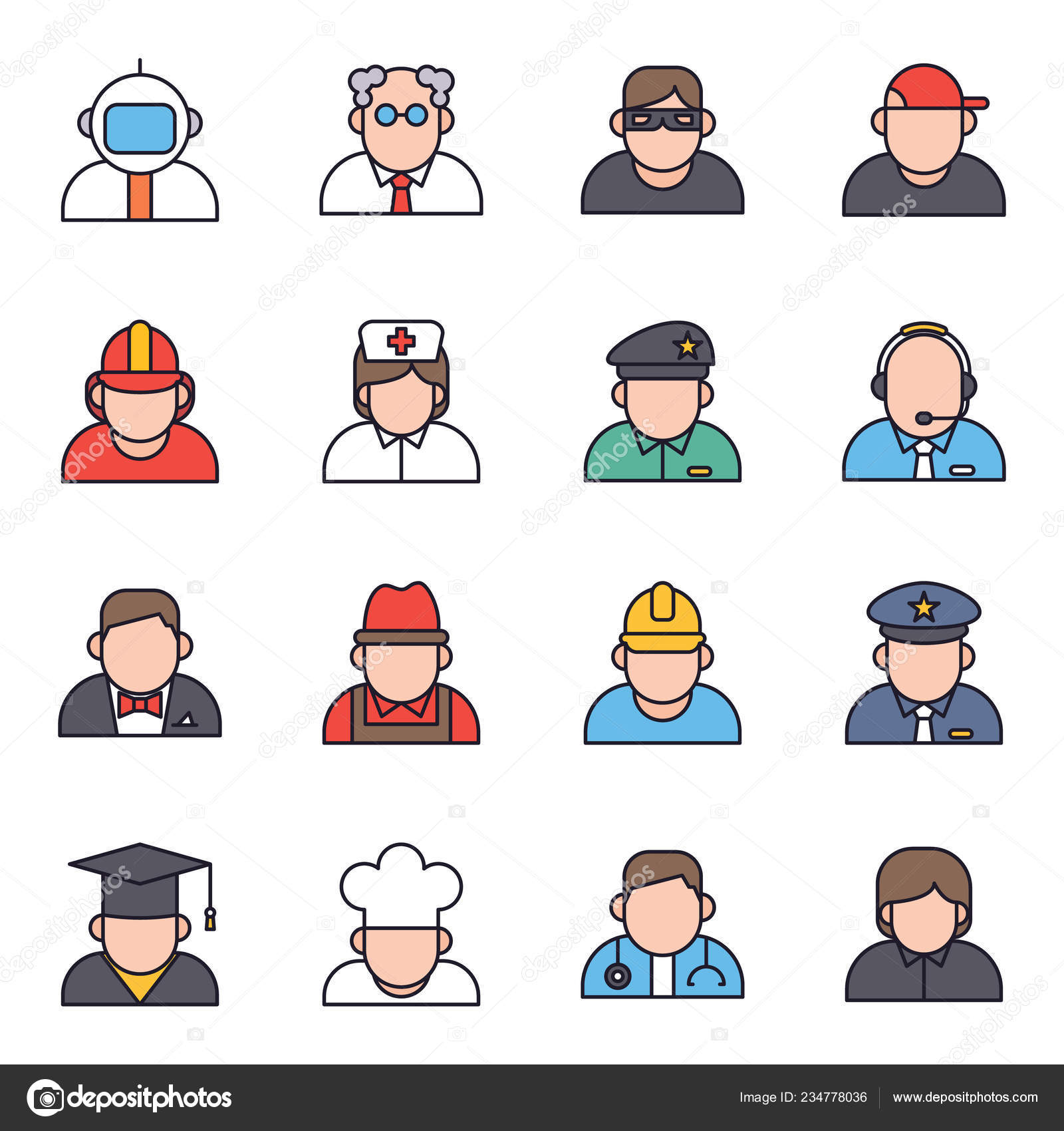 Profession Icons Pack Isolated Symbols Collection Stock Vector by ©ware ... Profession Icons Pack Isolated Symbols Collection Stock Vector by ©ware ...