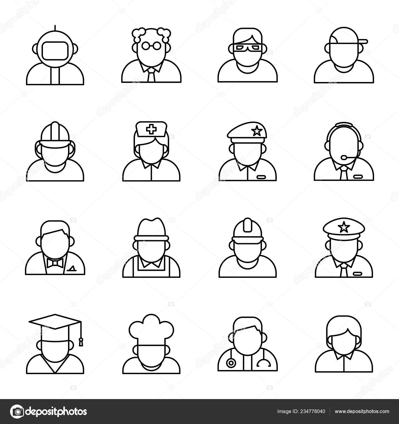 Profession Icons Pack Isolated Symbols Collection Stock Vector by ©ware ... Profession Icons Pack Isolated Symbols Collection Stock Vector by ©ware ...