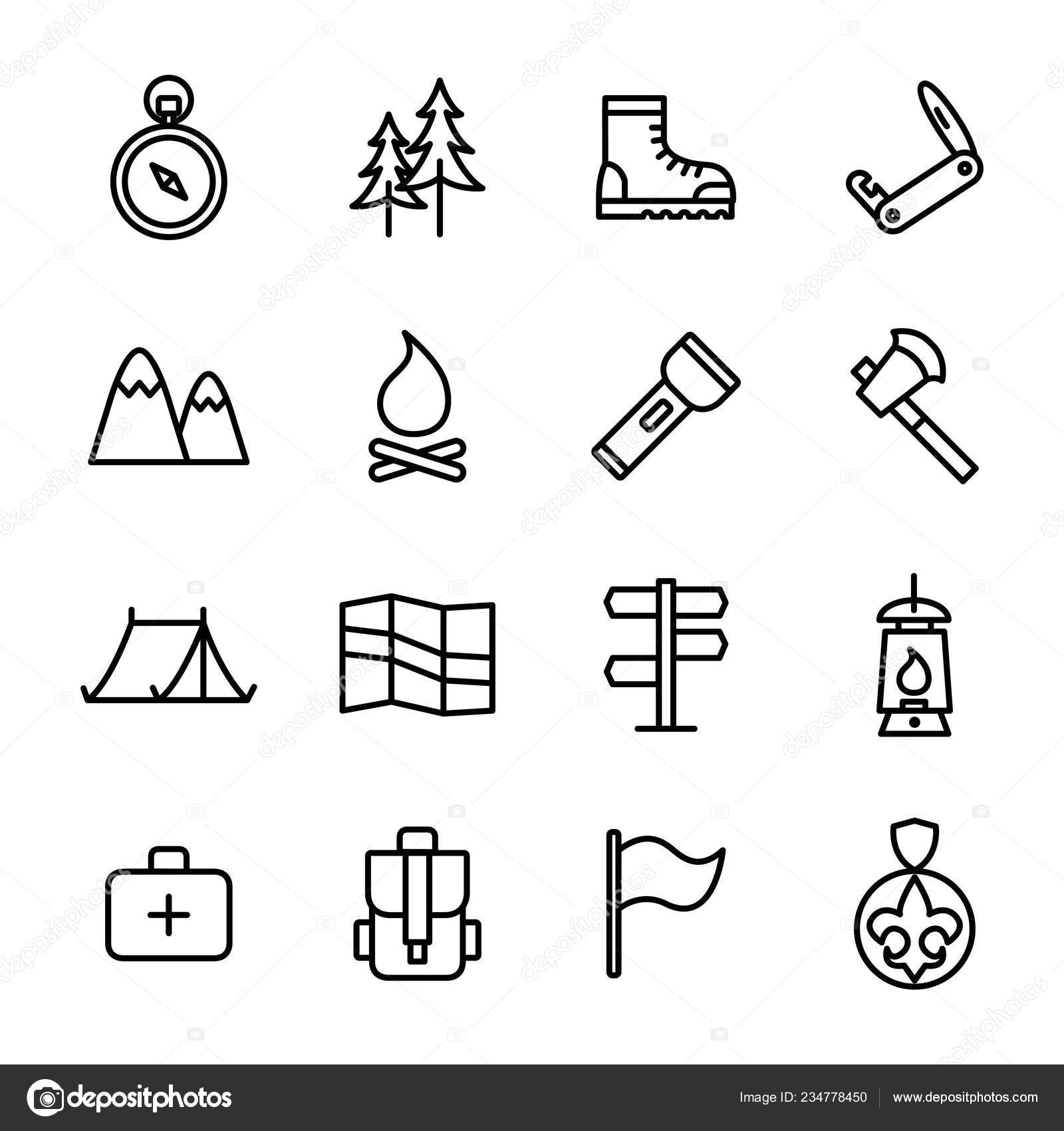 Scout Icons Pack Isolated Symbols Collection Stock Vector by ©ware ...