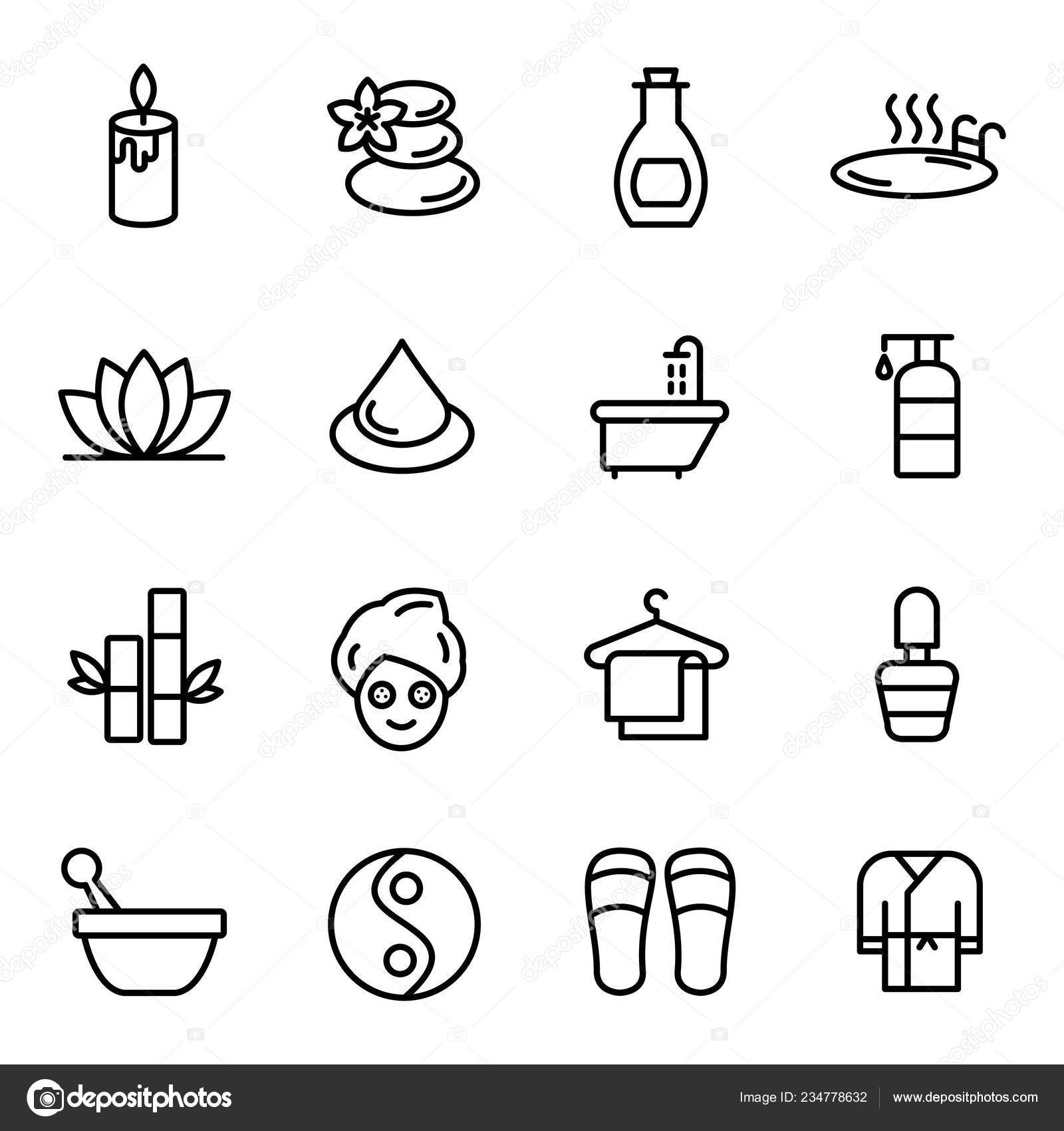 Spa Icons Pack Isolated Symbols Collection Stock Vector by ©ware 234778632