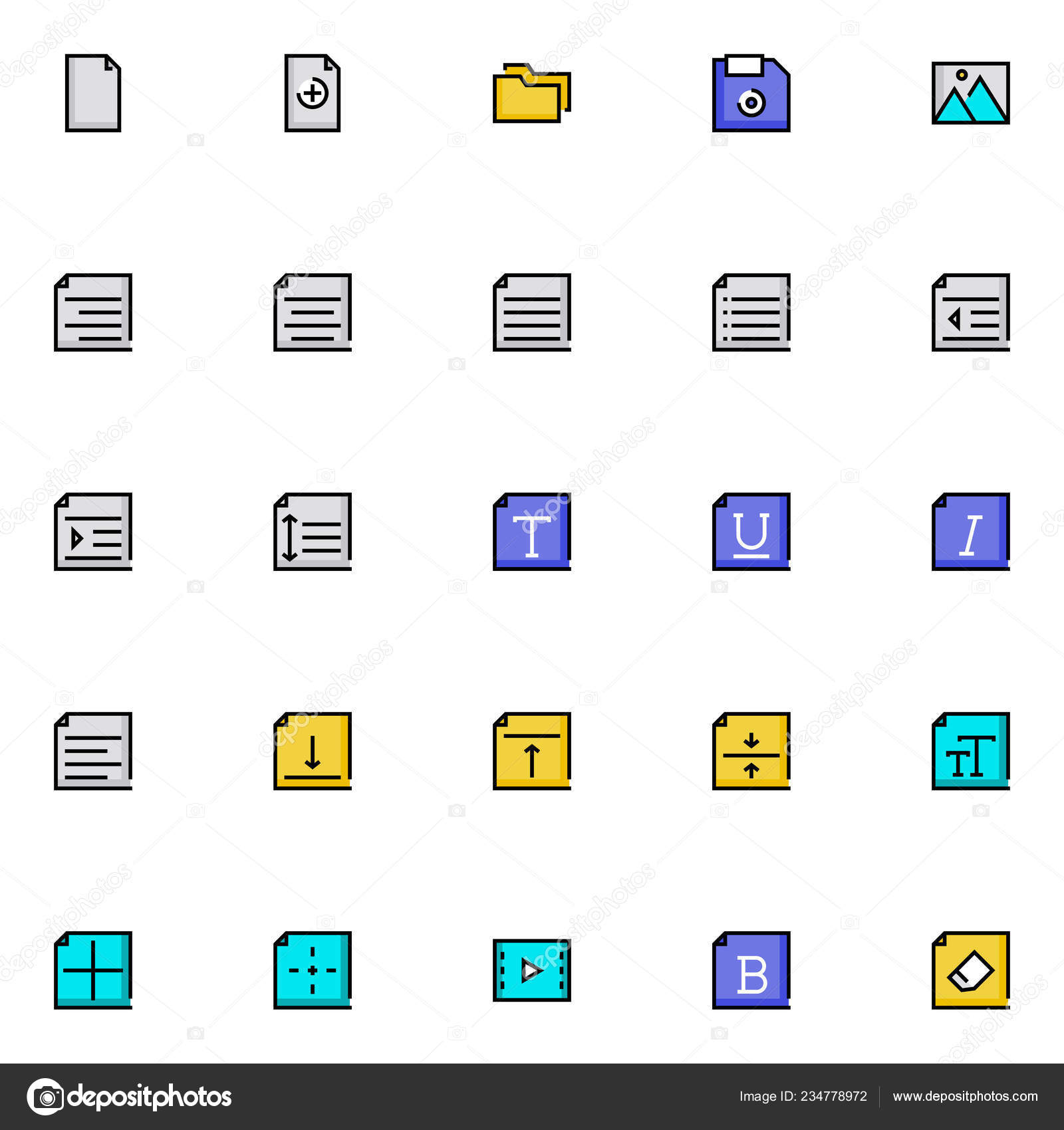 Text Editor Icons Pack Isolated Symbols Collection Stock Vector by ... Text Editor Icons Pack Isolated Symbols Collection Stock Vector by ...