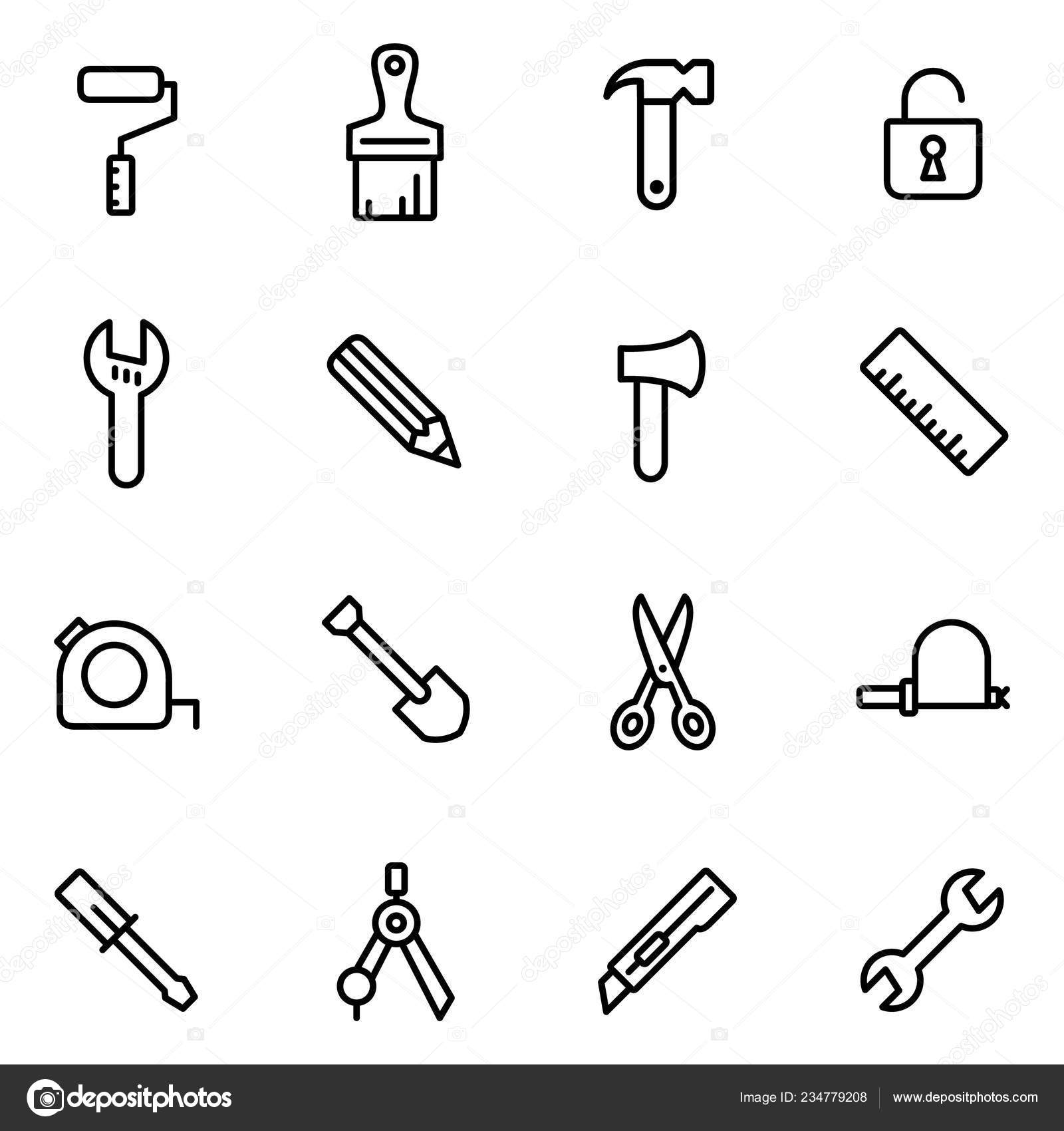 Outil Icônes Pack Collection Symboles Isolés image vectorielle par ware ...