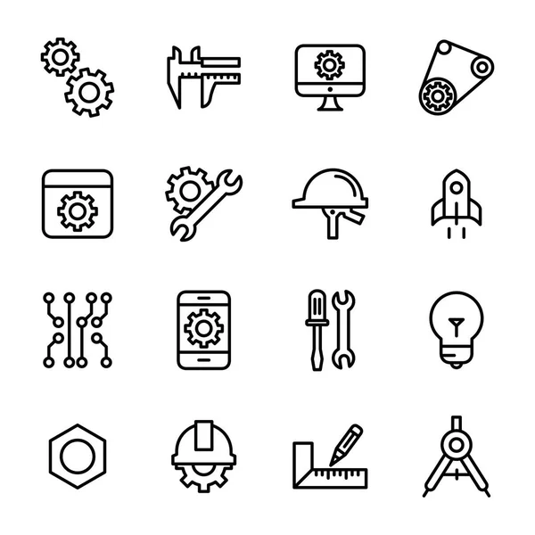 Technische Ikonen Packen Ein Vereinzelte Symbolsammlung Stock ...