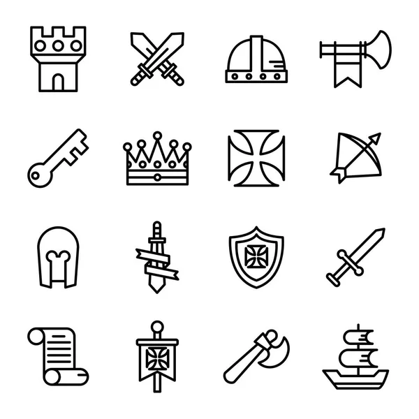 Medieval Icons Pack Isolated Symbols Collection Stock Vector by ©ware ...