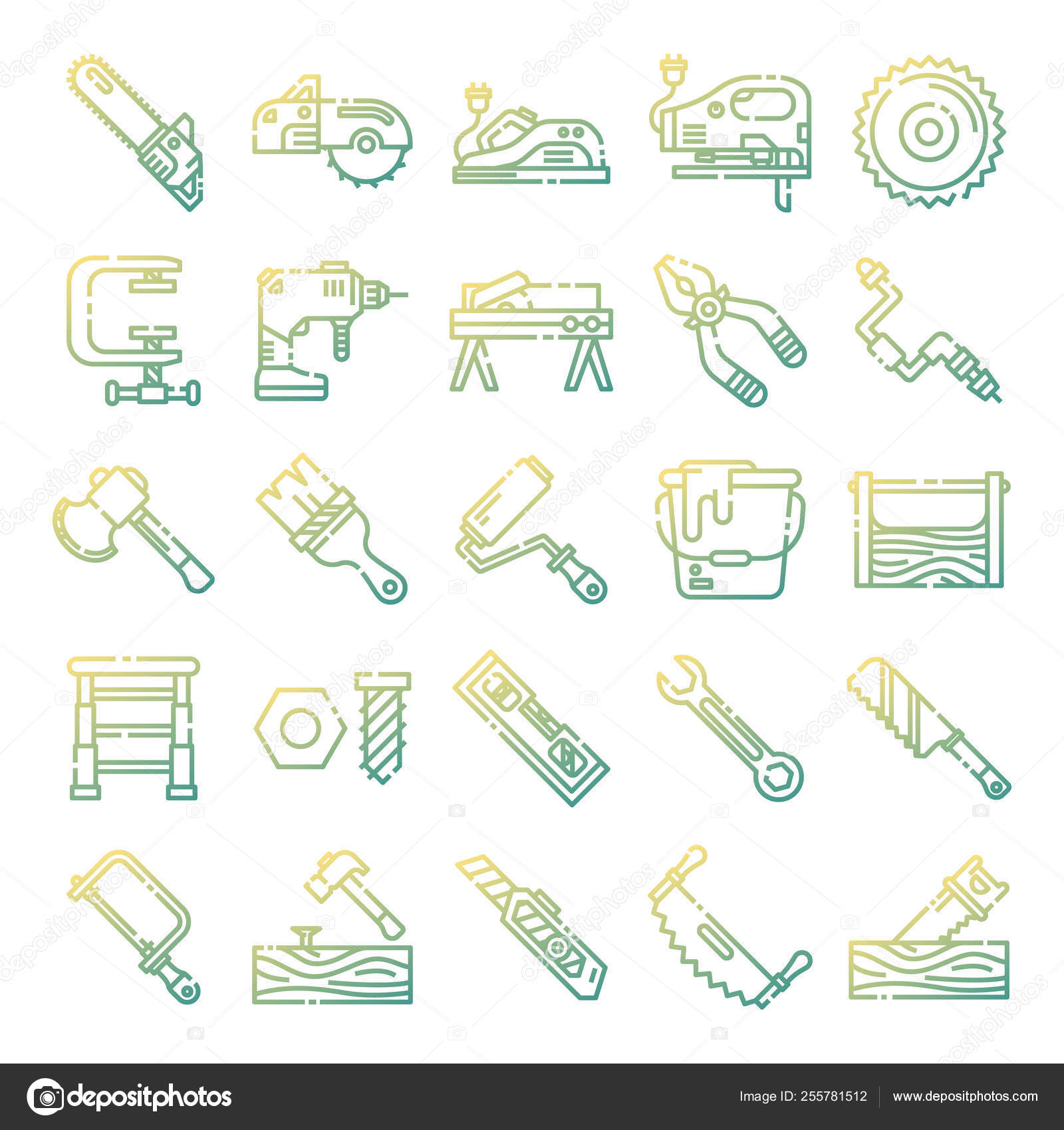 Carpenter icons pack Stock Vector Image by ©ware #255781512