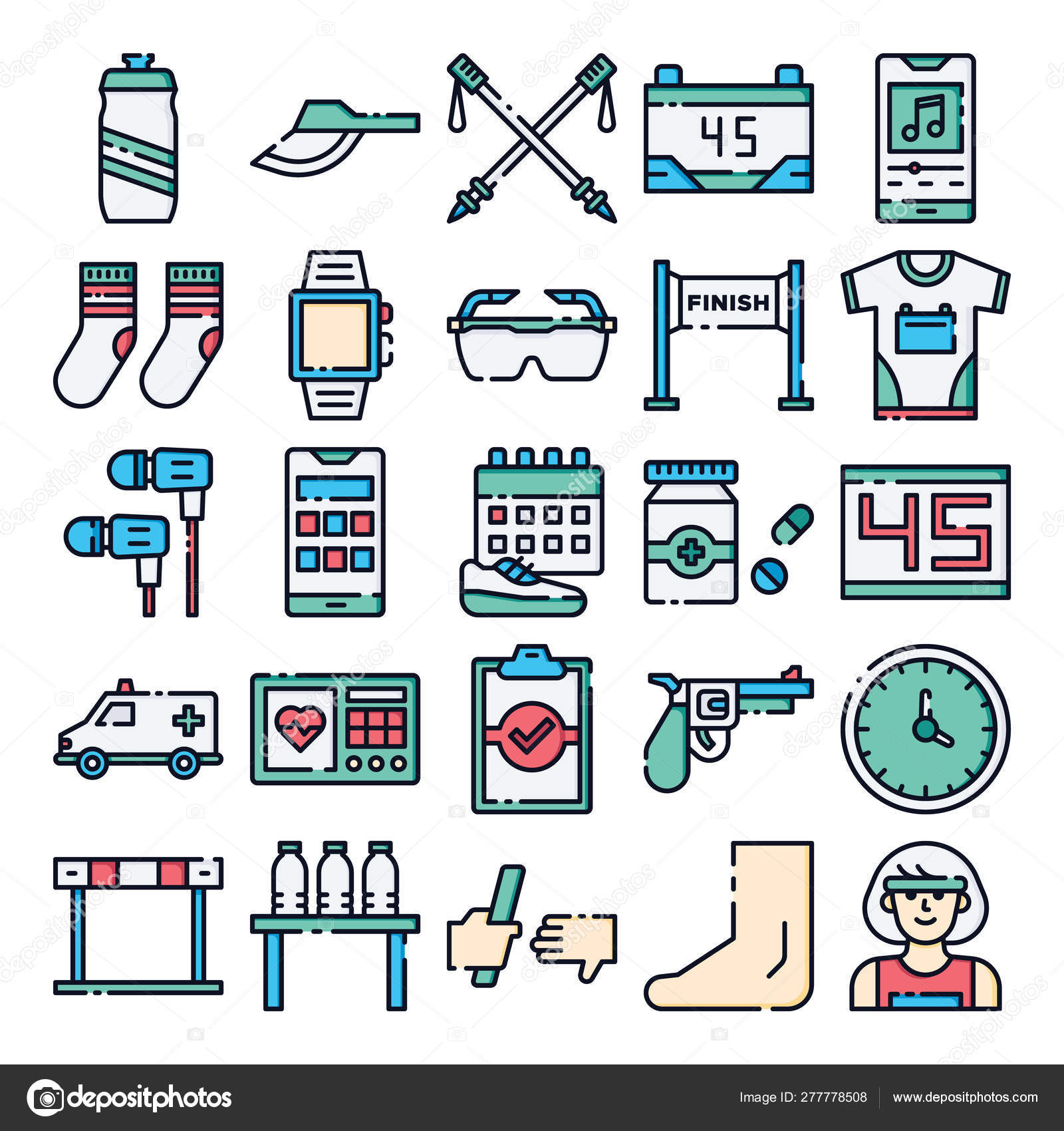 Running icons pack Stock Vector Image by ©ware #277778508