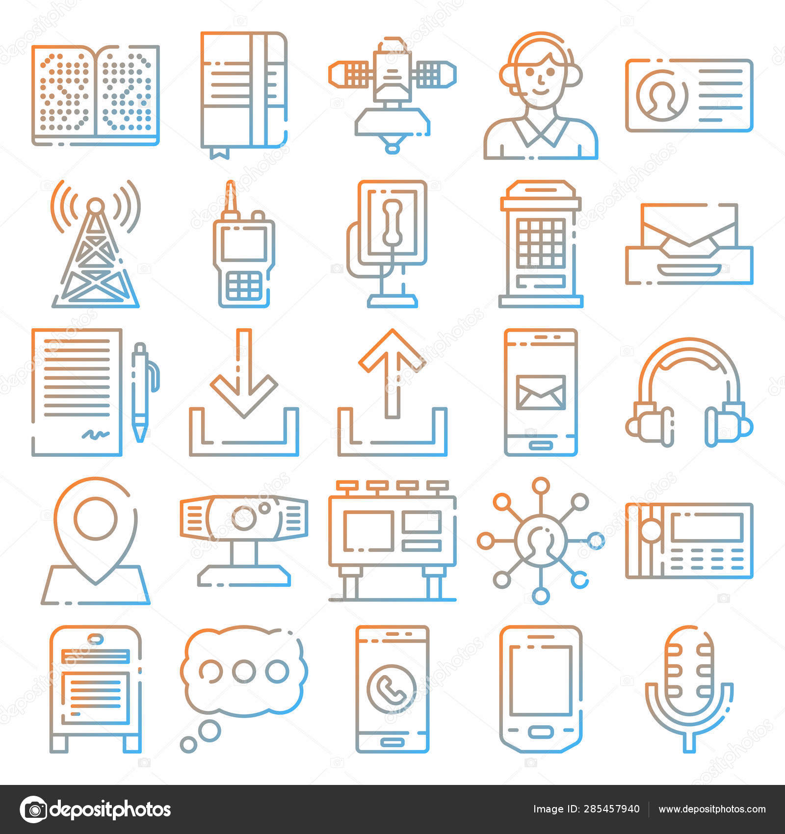 Communication icons pack Stock Vector by ©ware 285457940