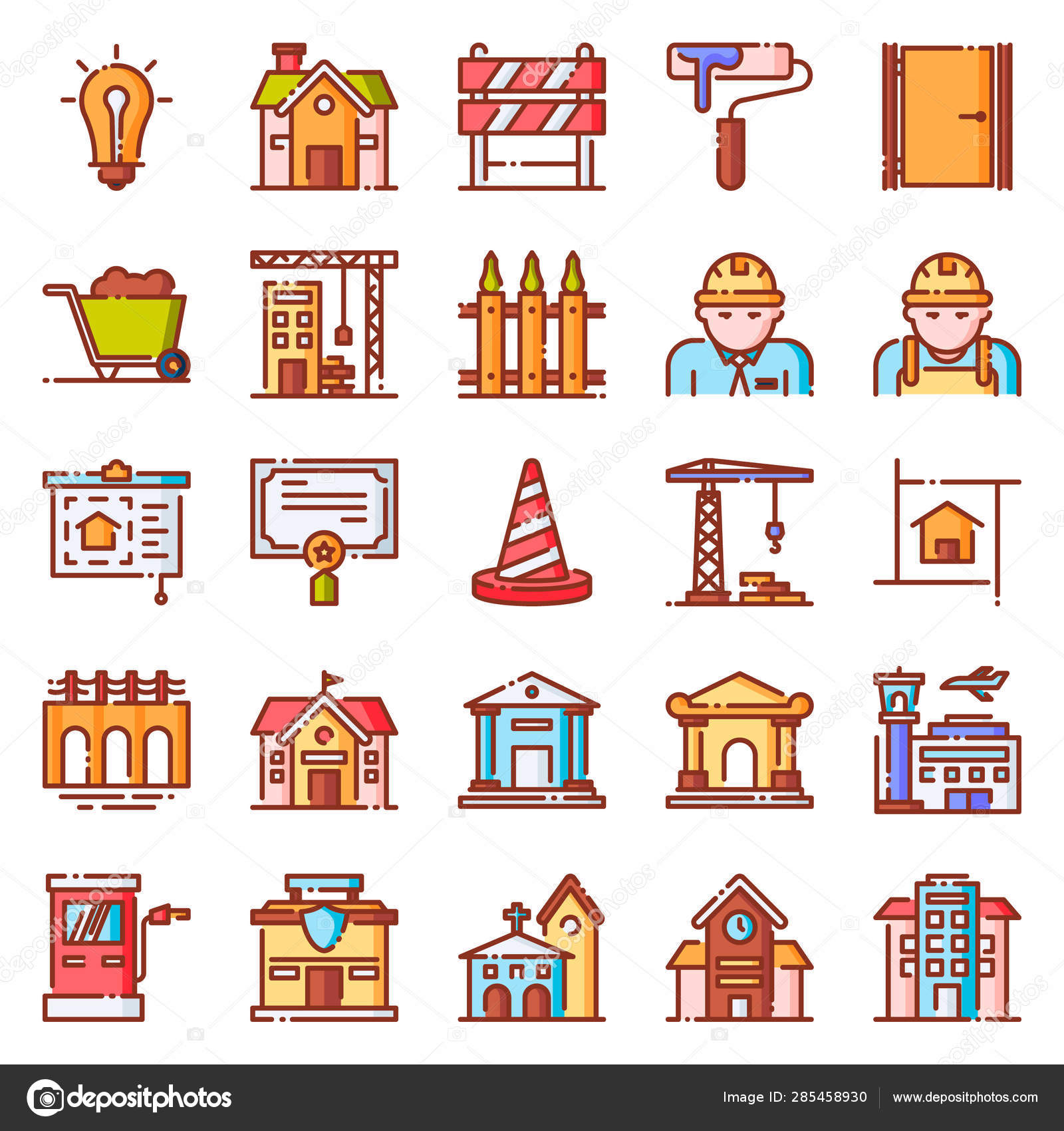 Paquete de iconos de arquitectura Vector de stock #285458930 de ©ware