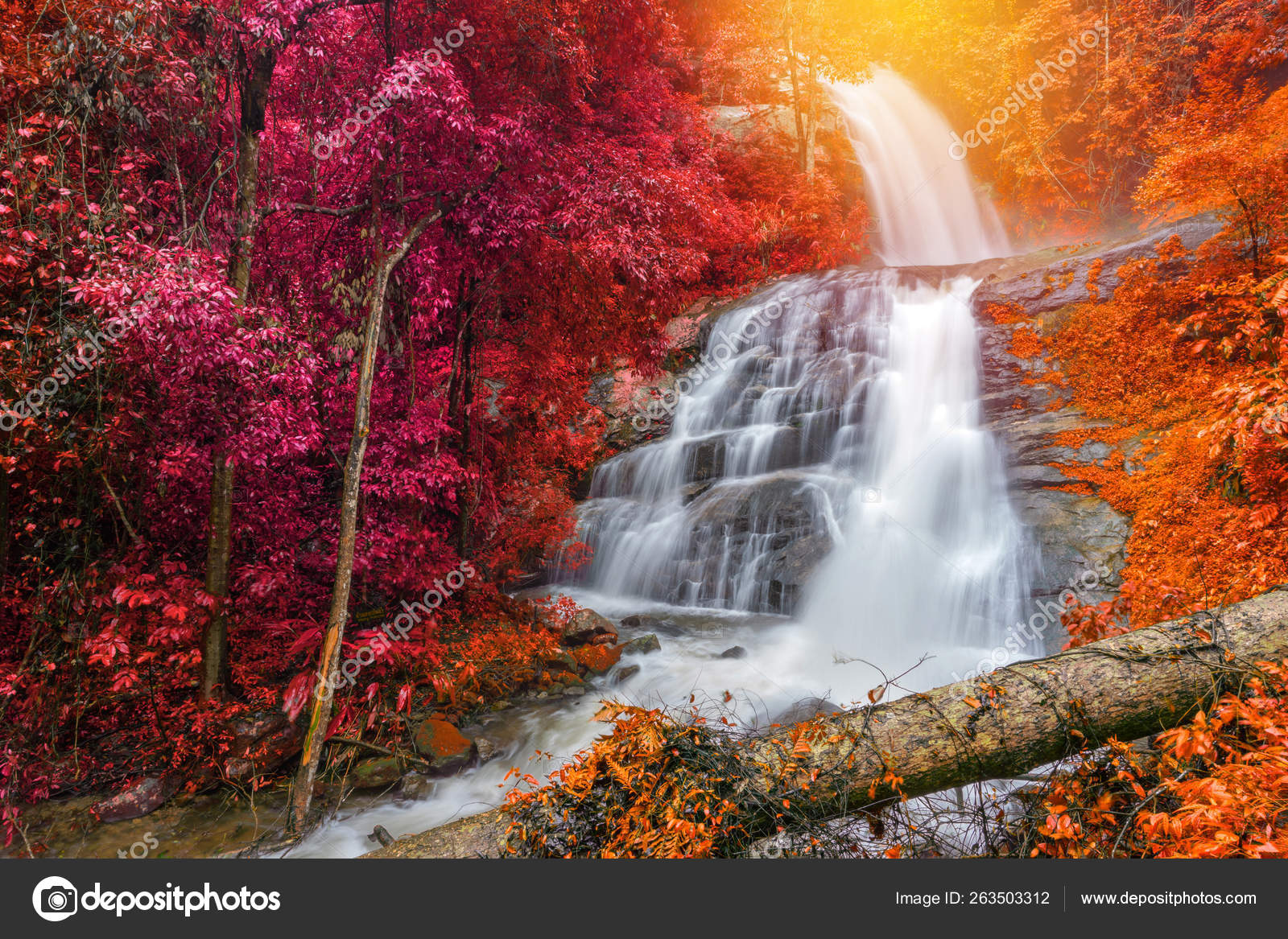 Huay Saai Leung Waterfall is a beautiful Waterfalls in the rain Stock ...