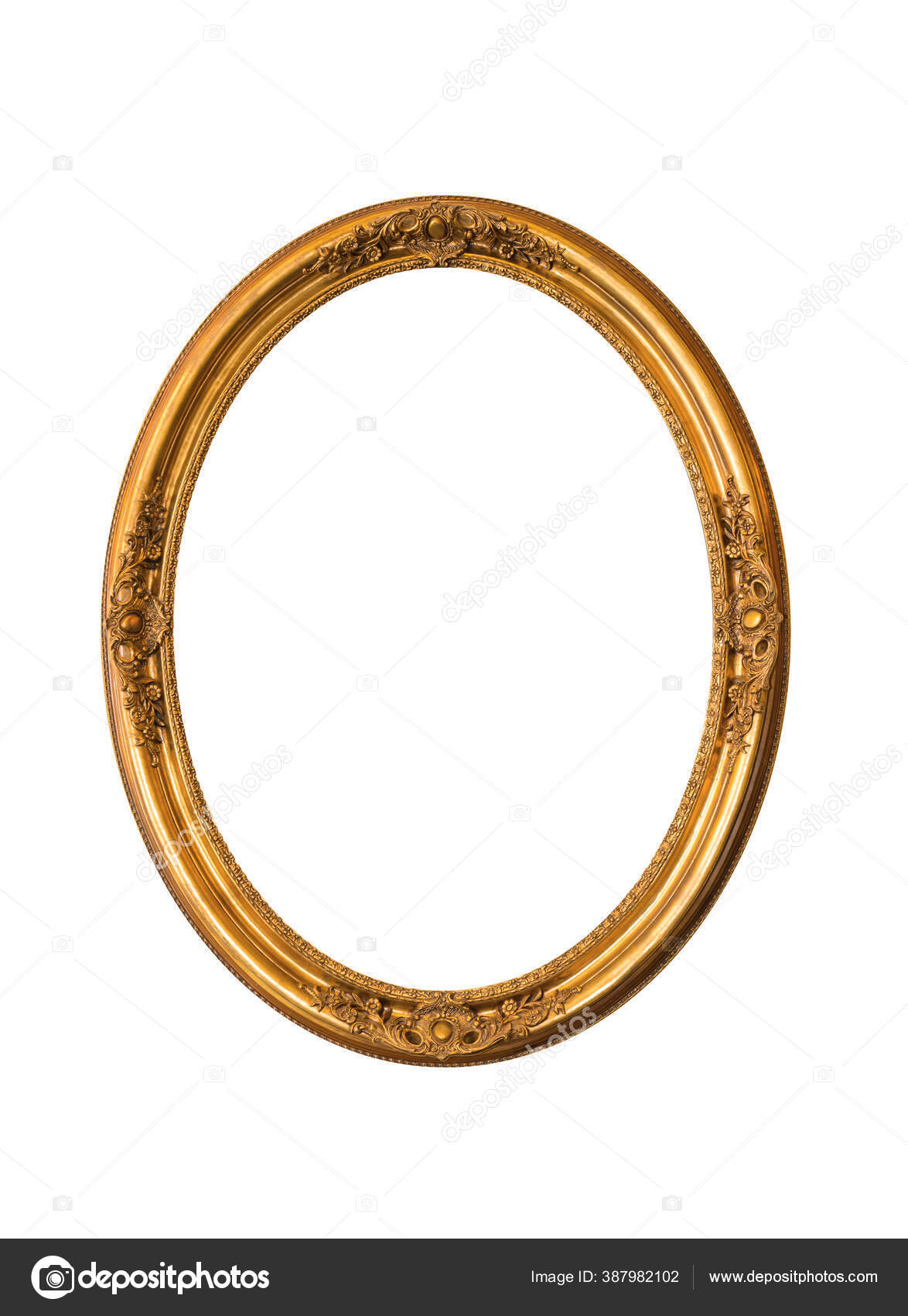 Marco Ovalado Dorado Elegante Diseño Interesante Vintage Foto Marco ...