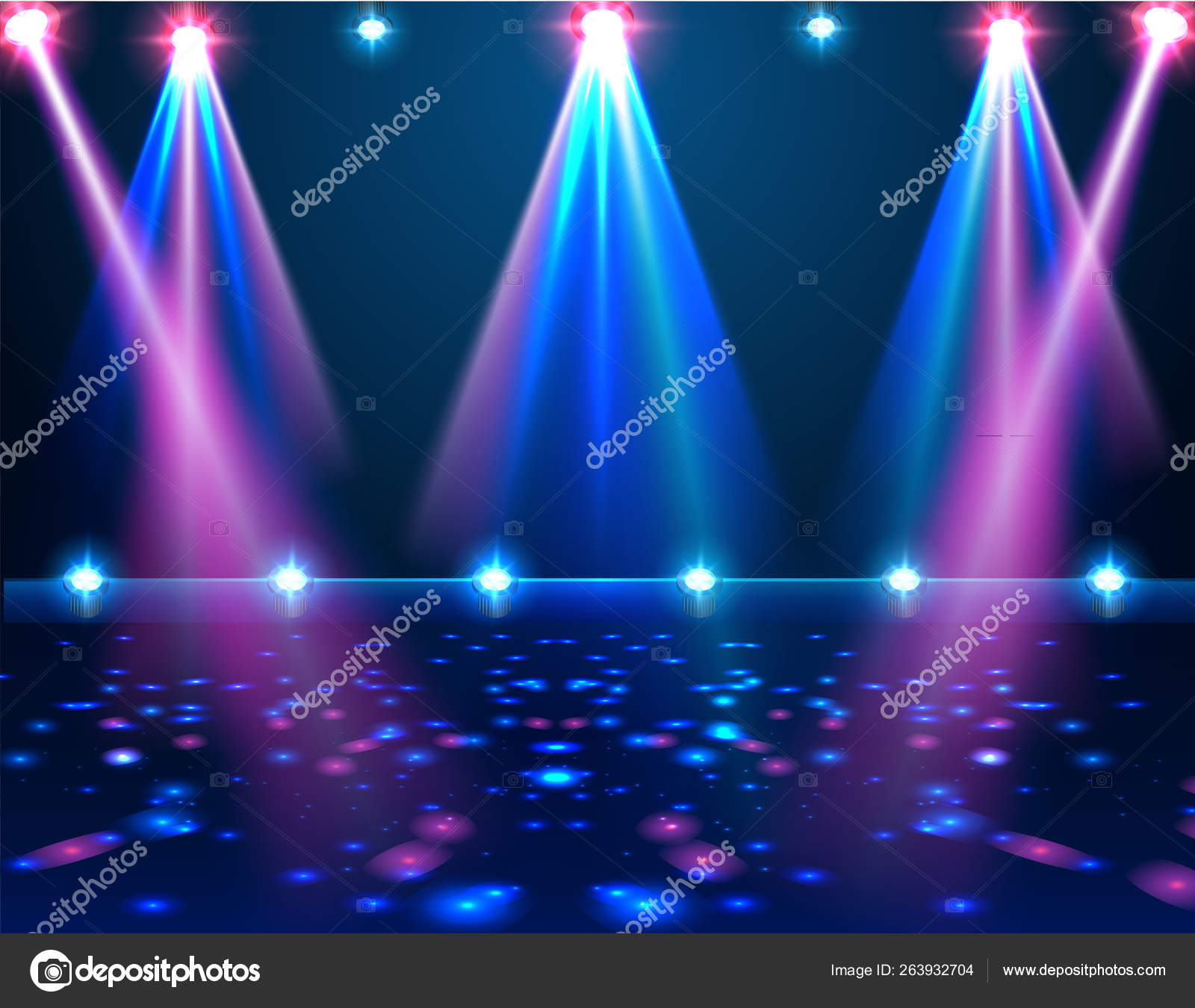 Bright stadium arena lighting spotlight vector illustration Stock ...