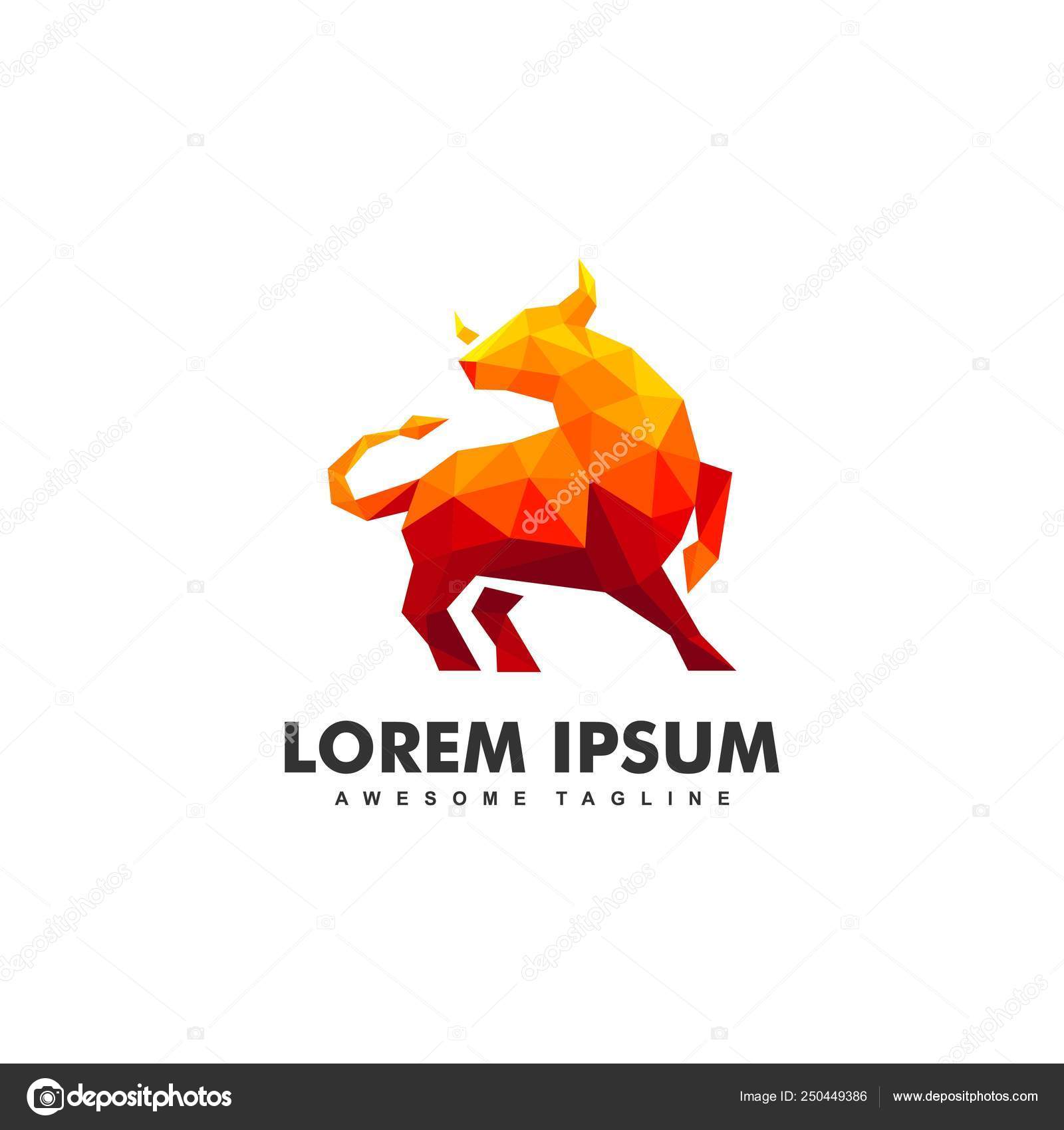 Bull Polygon Concept illustration vector template Stock Vector Image by ...