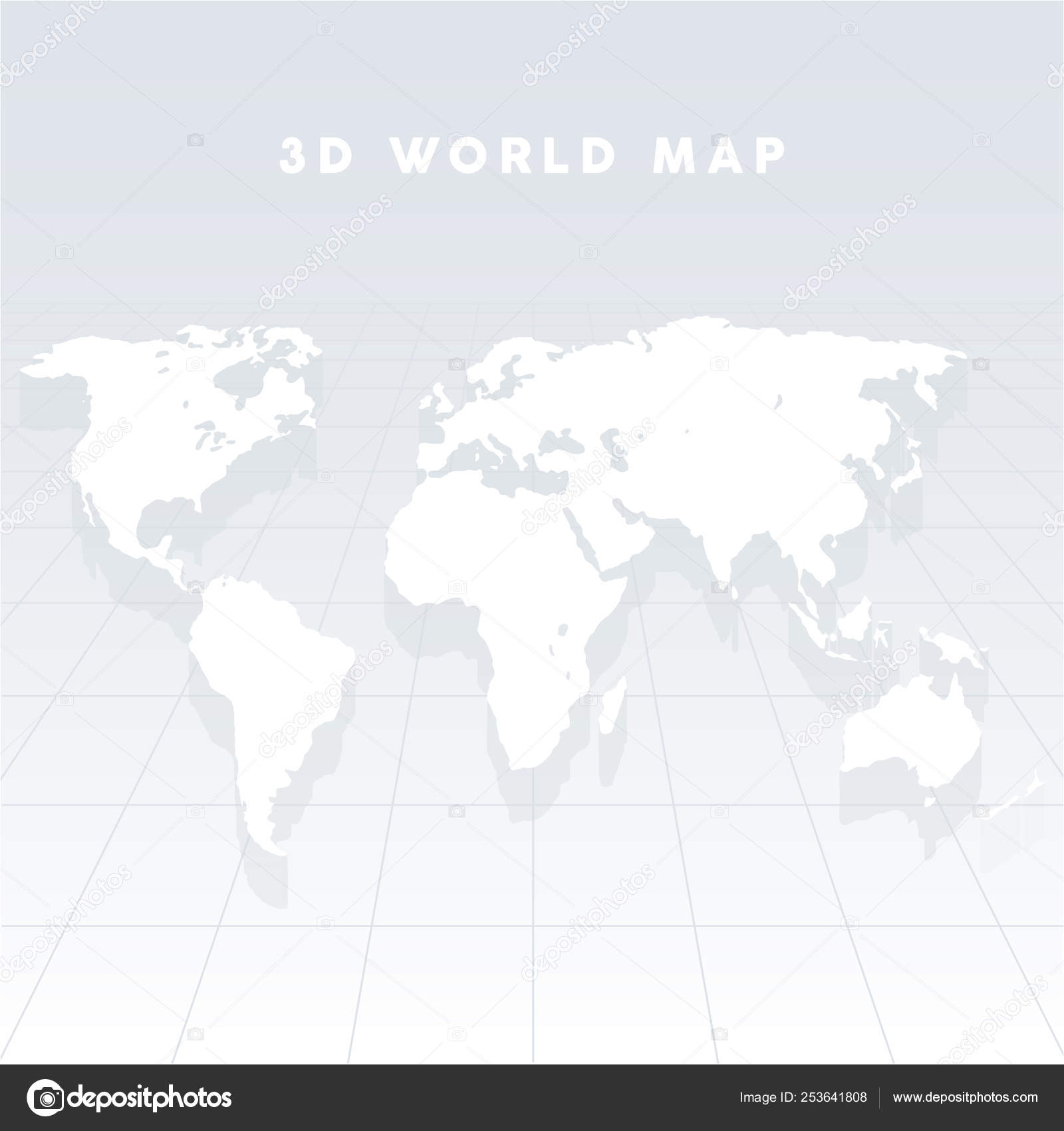 Blank Vector World Map Isolated Gradient Background World Map Vector ...