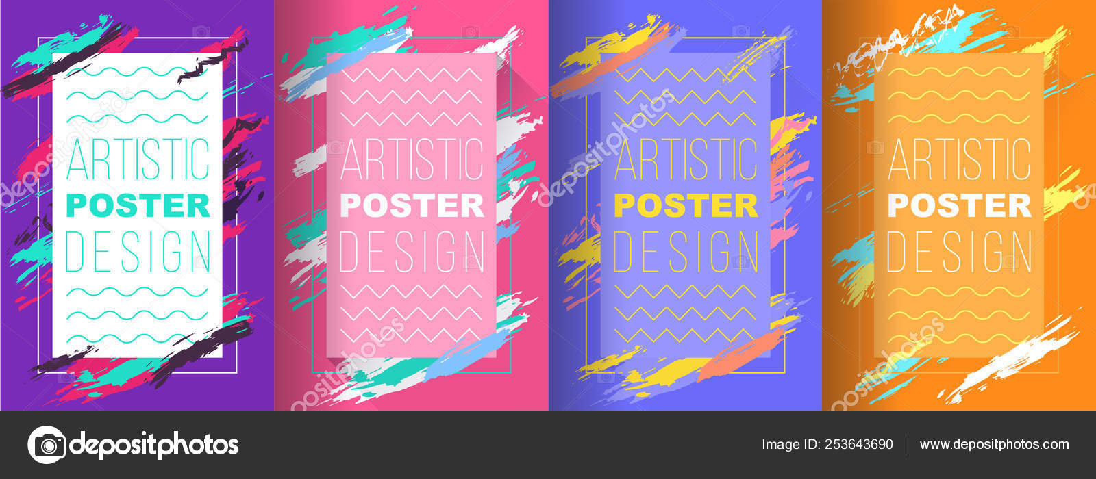 Vector Text Frame Modern Art Graphics Hipster Style Dynamic Stylish ...