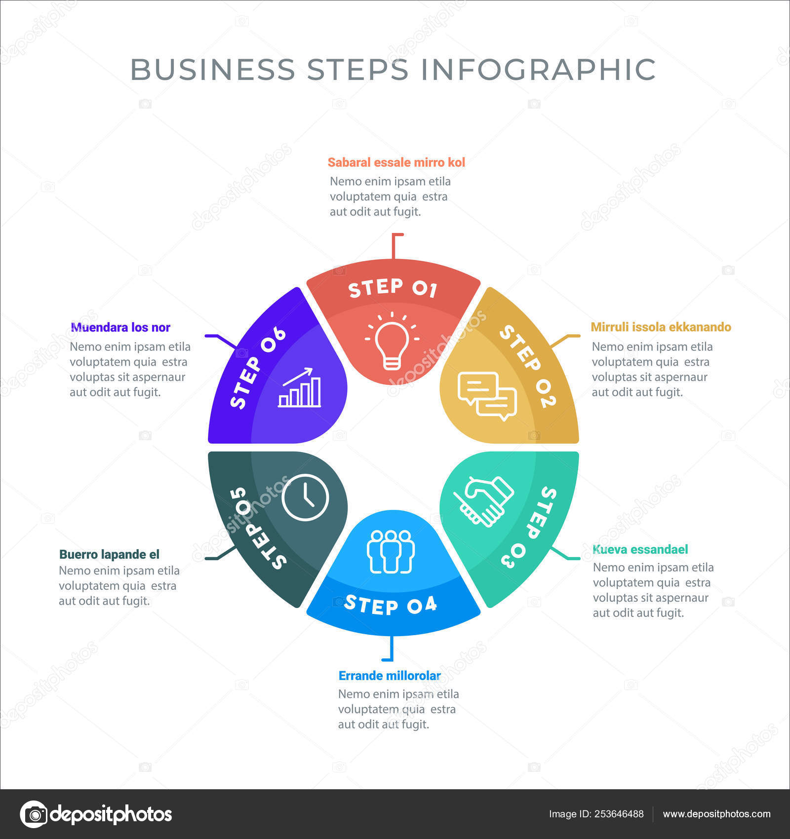 Infographic Elements Steps Description Next Stock Vector by ...
