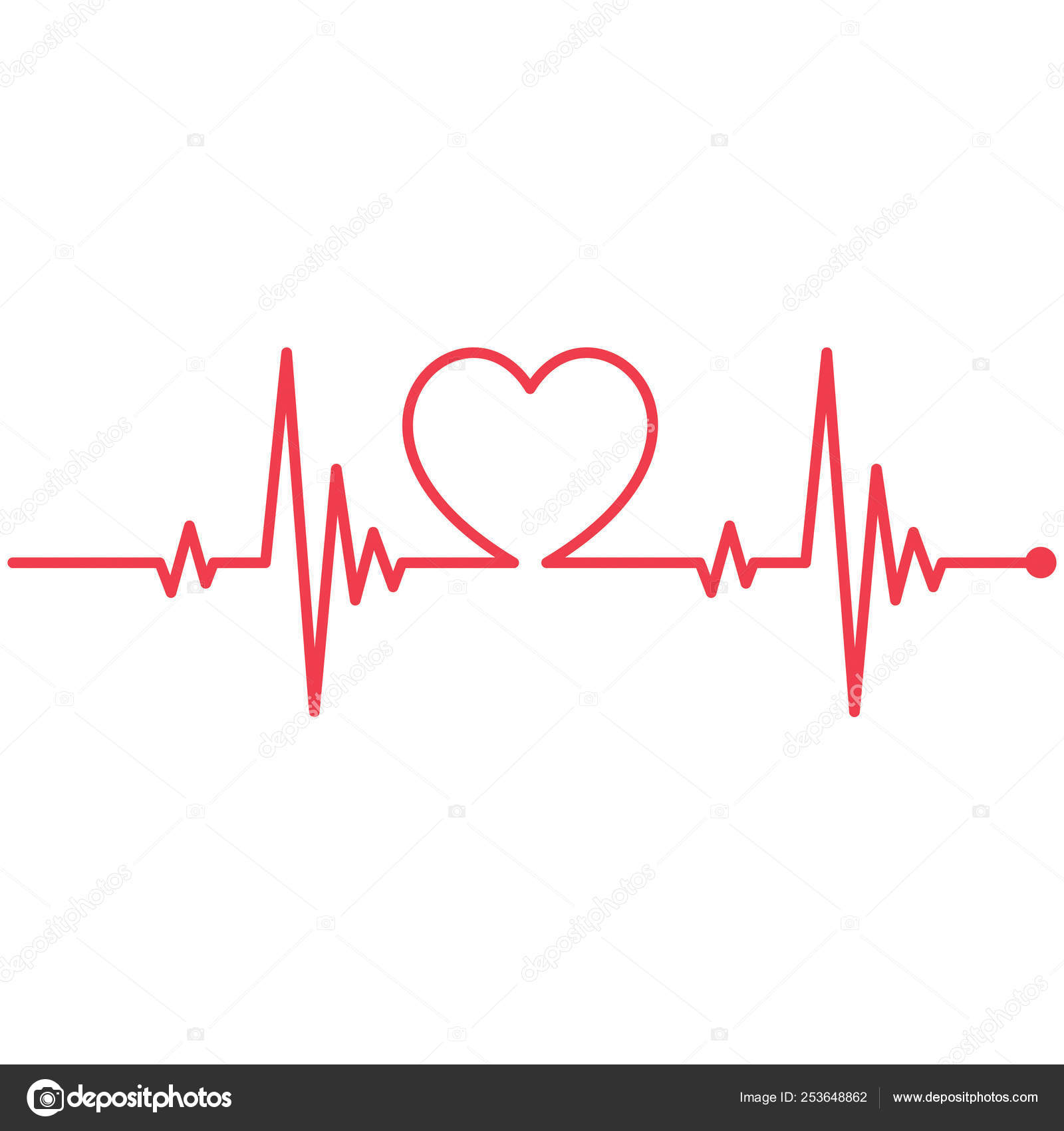 Heartbeat Line Cardio Minimal Style Icon Symbol Stock Vector Image by ...