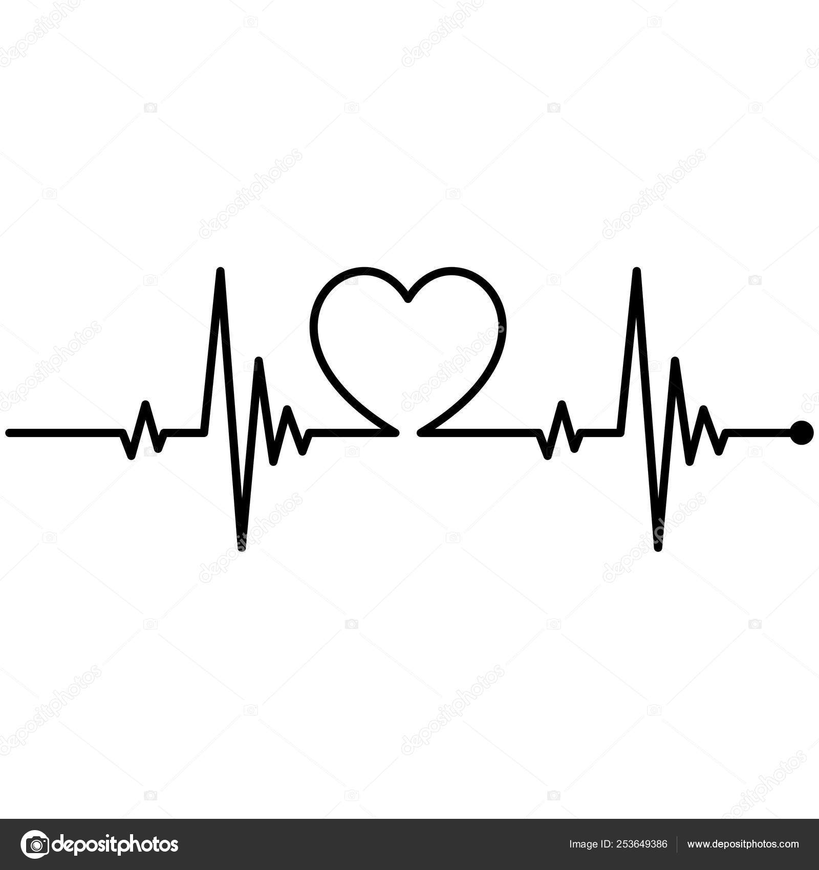 Símbolo Icono Estilo Mínimo Cardiovascular Línea Latidos Del Corazón ...