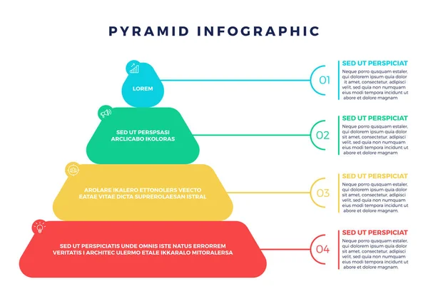 Colorful Hierarchy Pyramid Infographic Elements Steps Description Next ...