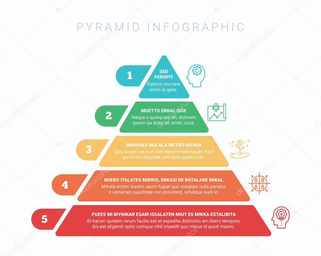 Pirámide de Jerarquía Dibujada a Mano En Cuatro Niveles y Pasos con ...