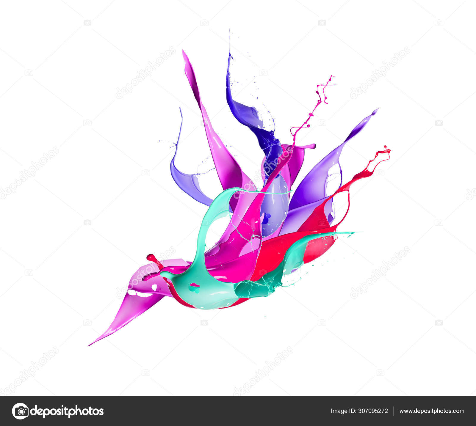 Color Splash Isolated White Background Stock Photo by ©habovka 307095272
