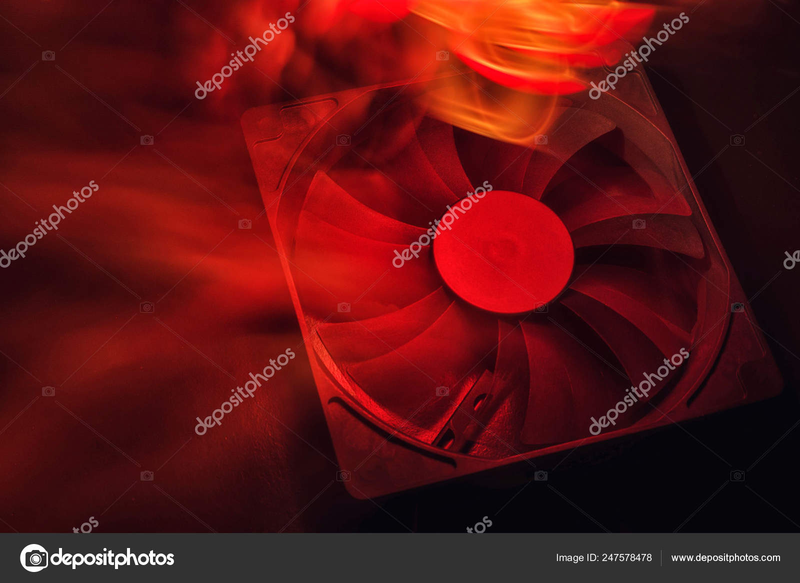 Computer Fan Black Background Fire Red Stock Photo by ©daniiD 247578478