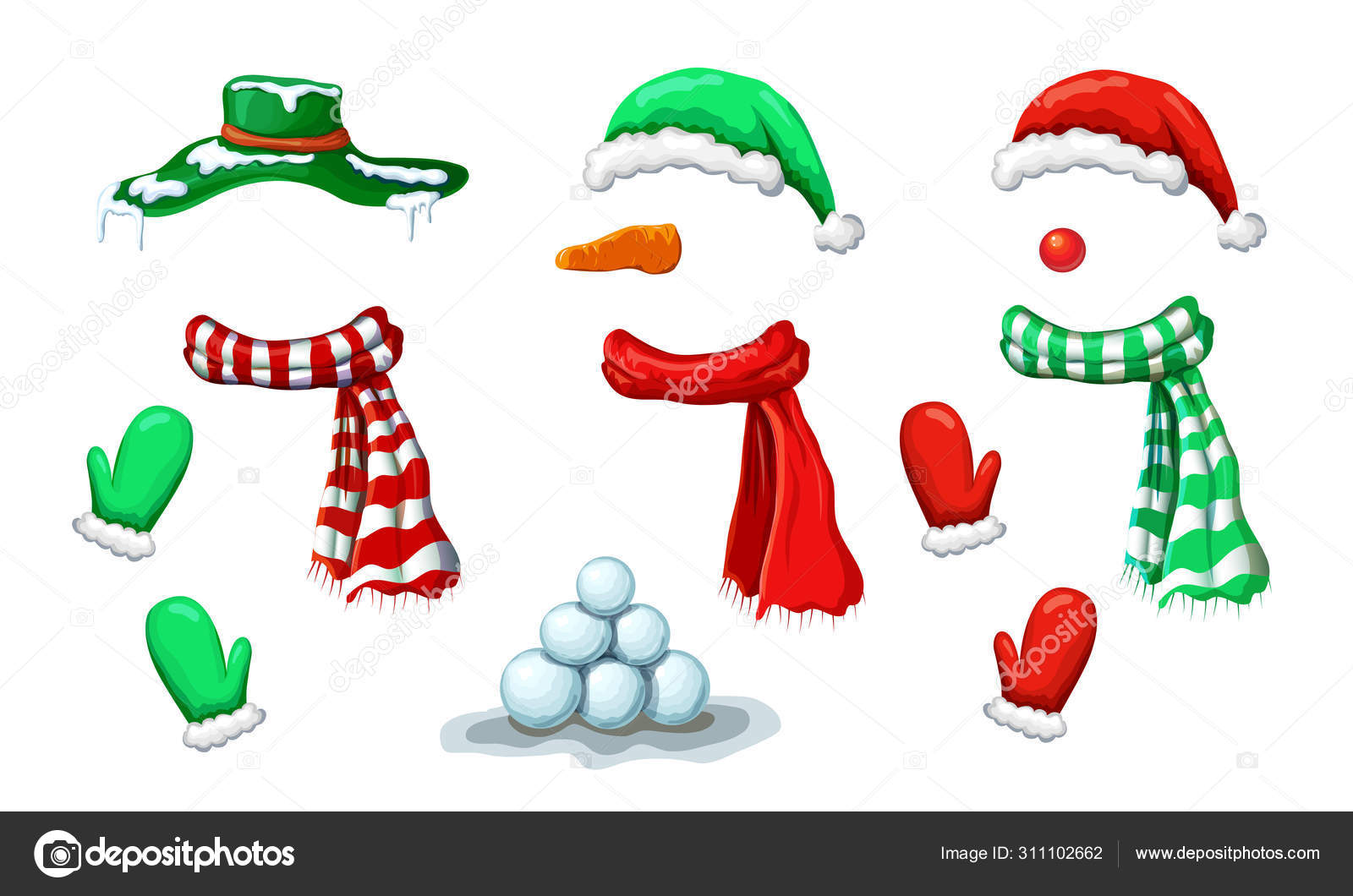Clip Art Mittens Hats Scarves