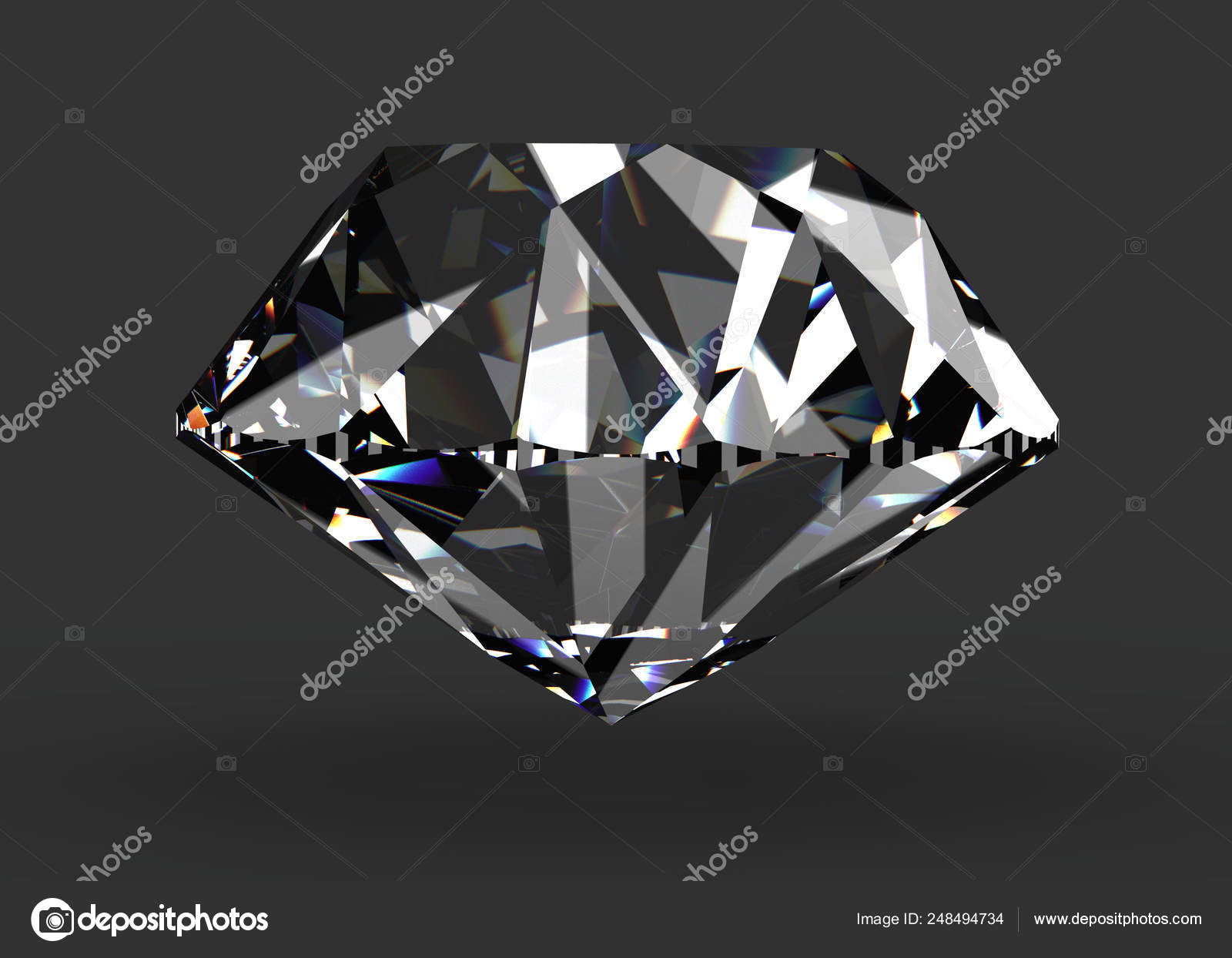 Rendering Diamond Gem Dark Gray Background — Stock Photo © patara ...