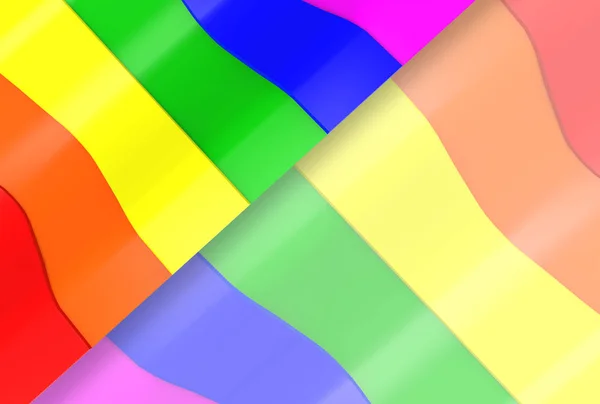 3d rendering.Lgbt rainbow color curve pattern flag design wall ...
