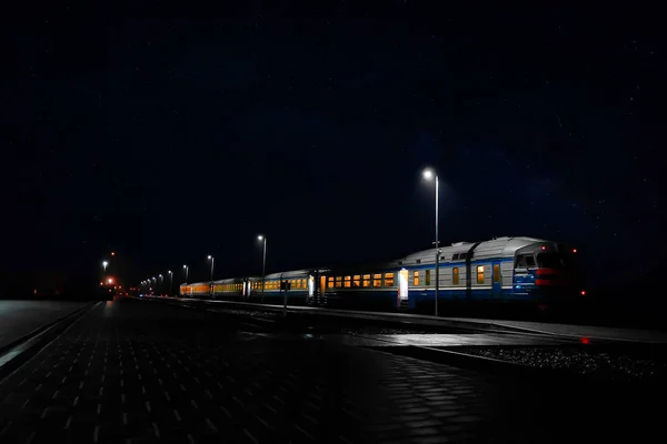 Russian railways train at night Stock Photos, Royalty Free Russian ...