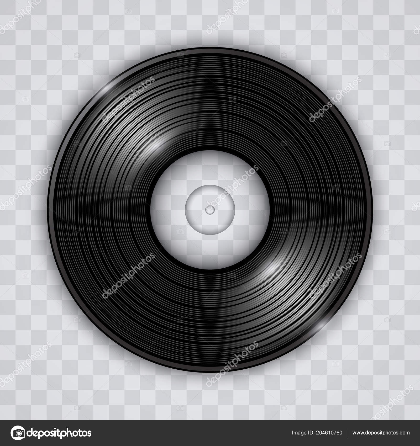 Black Vinyl Record Isolated Transparent Background Vector Format Stock ...