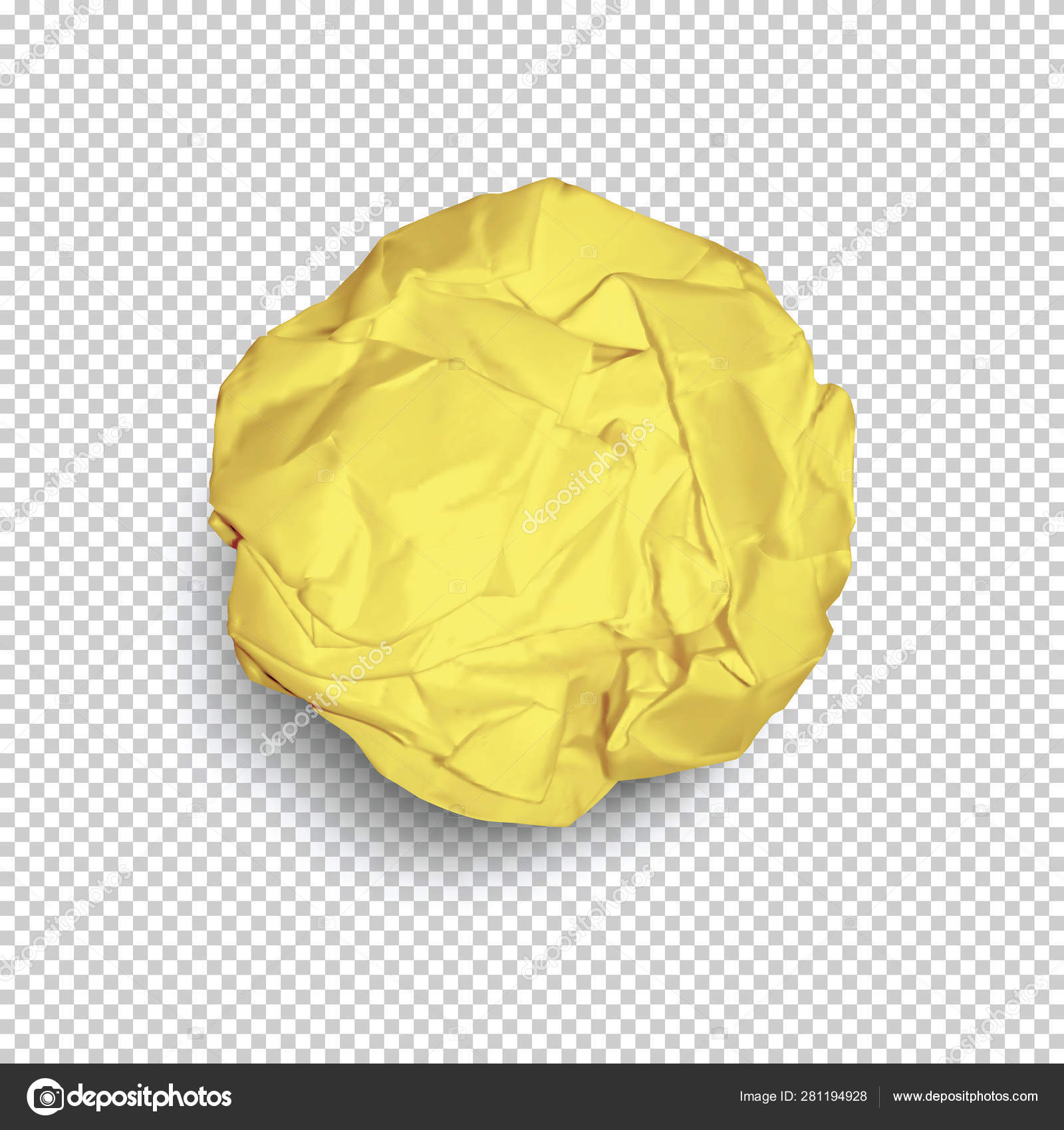 Paper ball isolated on transparent background vector Stock Vector Image ...