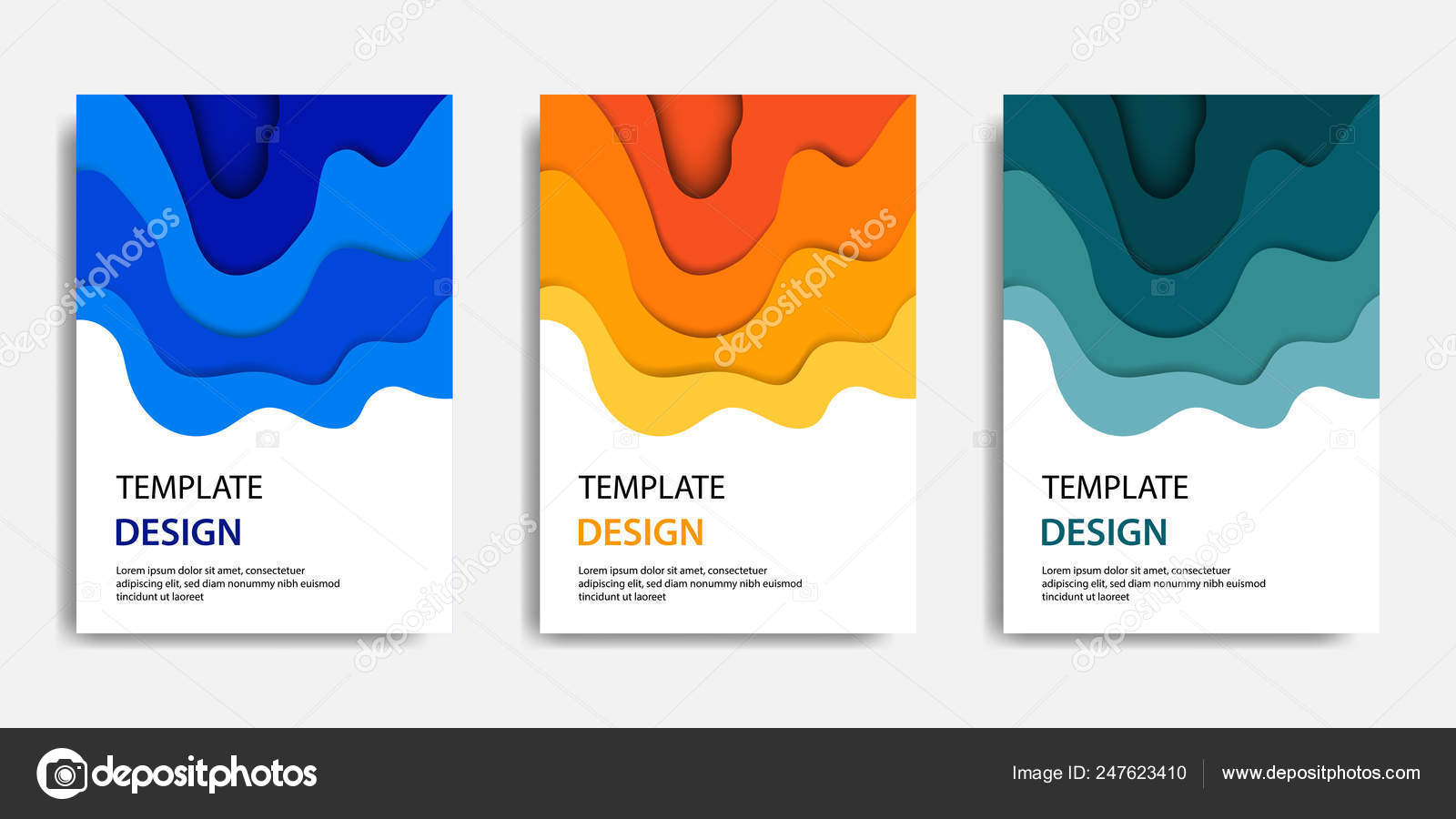 Vector Illustration Document Mock Template Easy Color Adjustment Paper ...