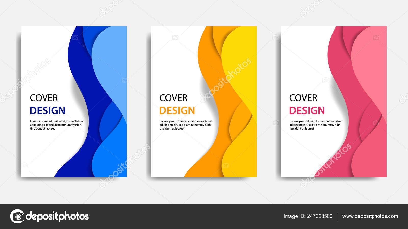 Vector Illustration Document Mock Template Easy Color Adjustment Paper ...