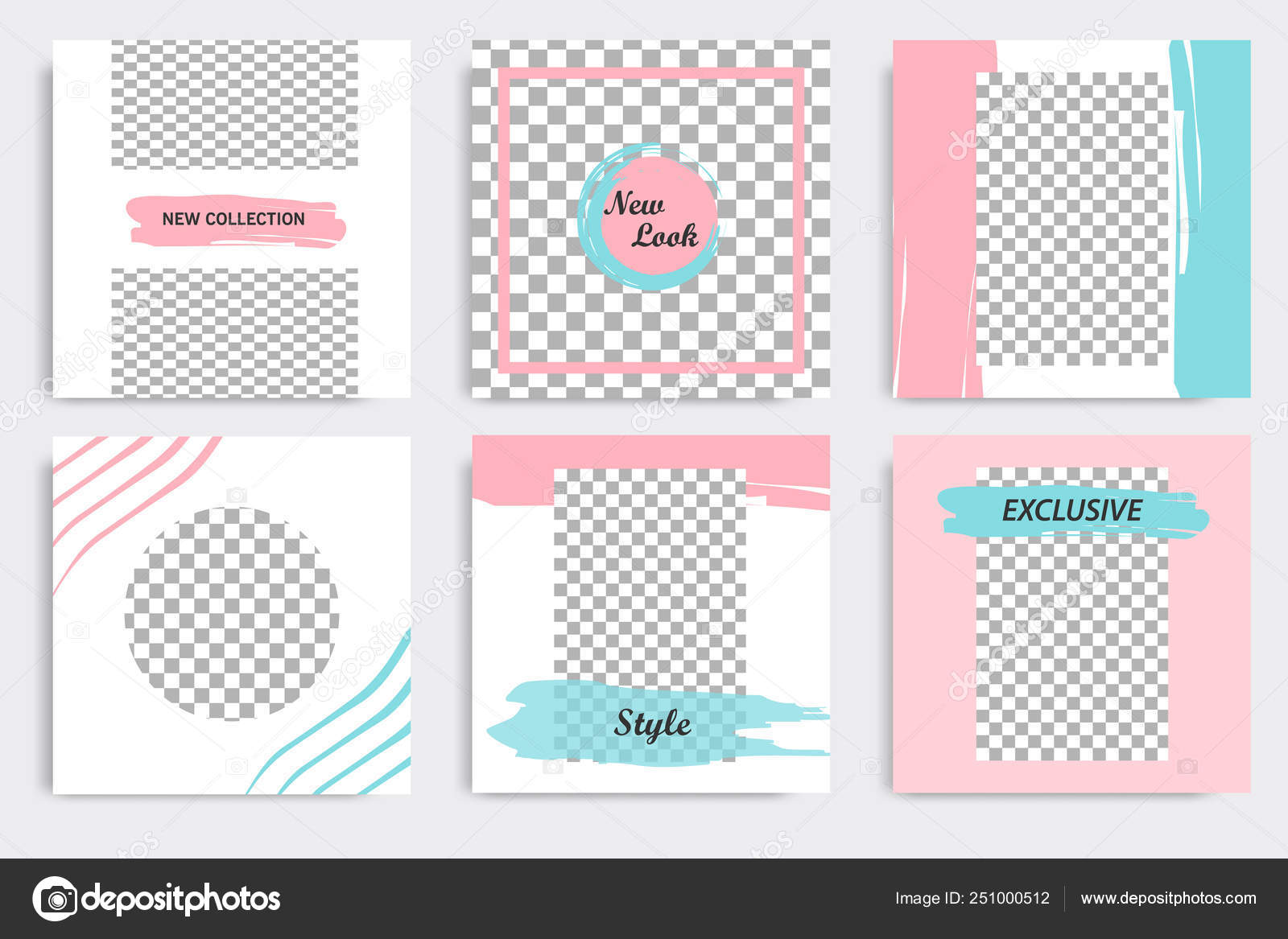 Set Minimal Editable Social Media Post Banner Cover Template White ...