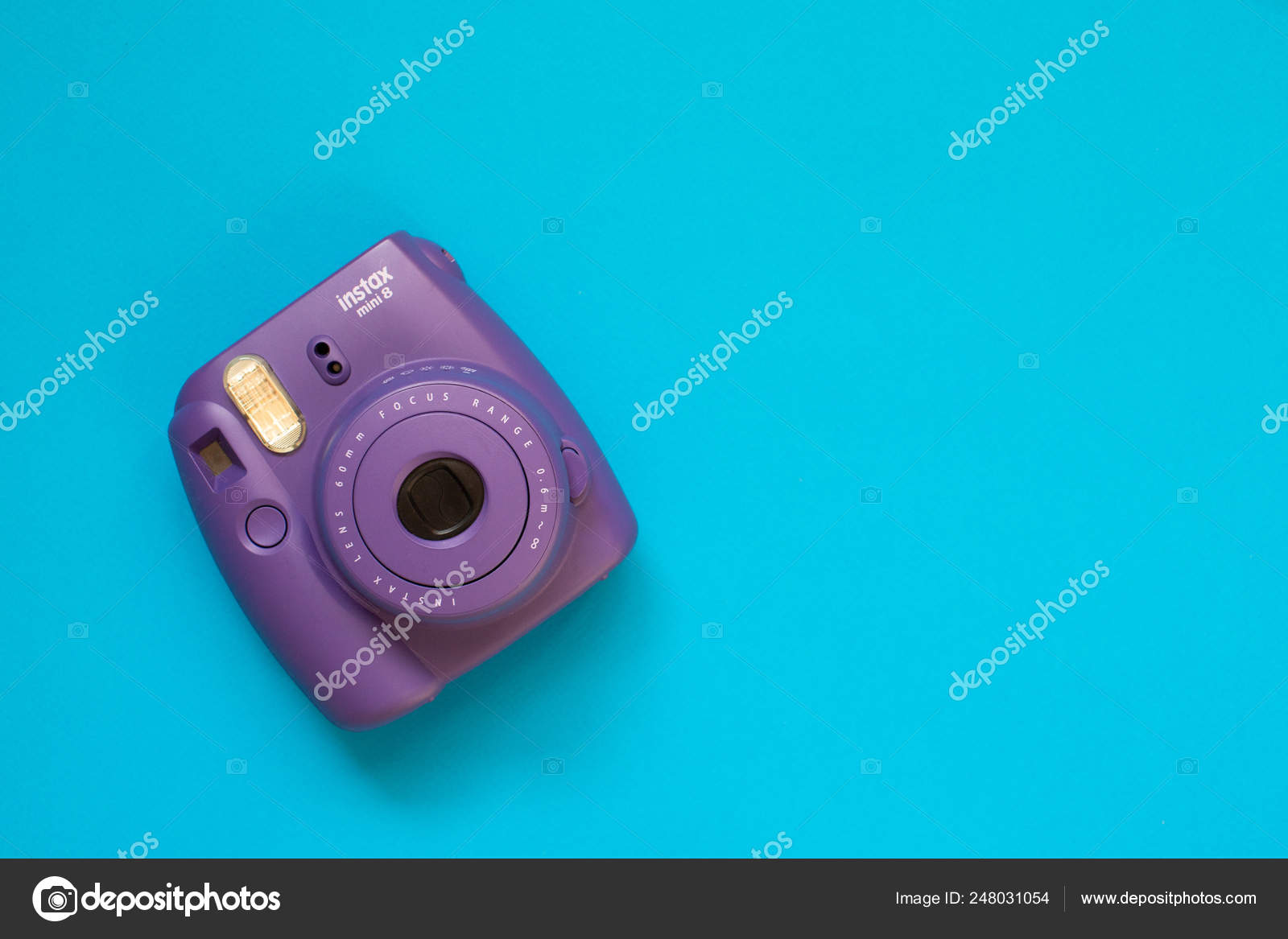 Fujifilm Instax Mini Camera Instant Film Blue Background — Stock ...