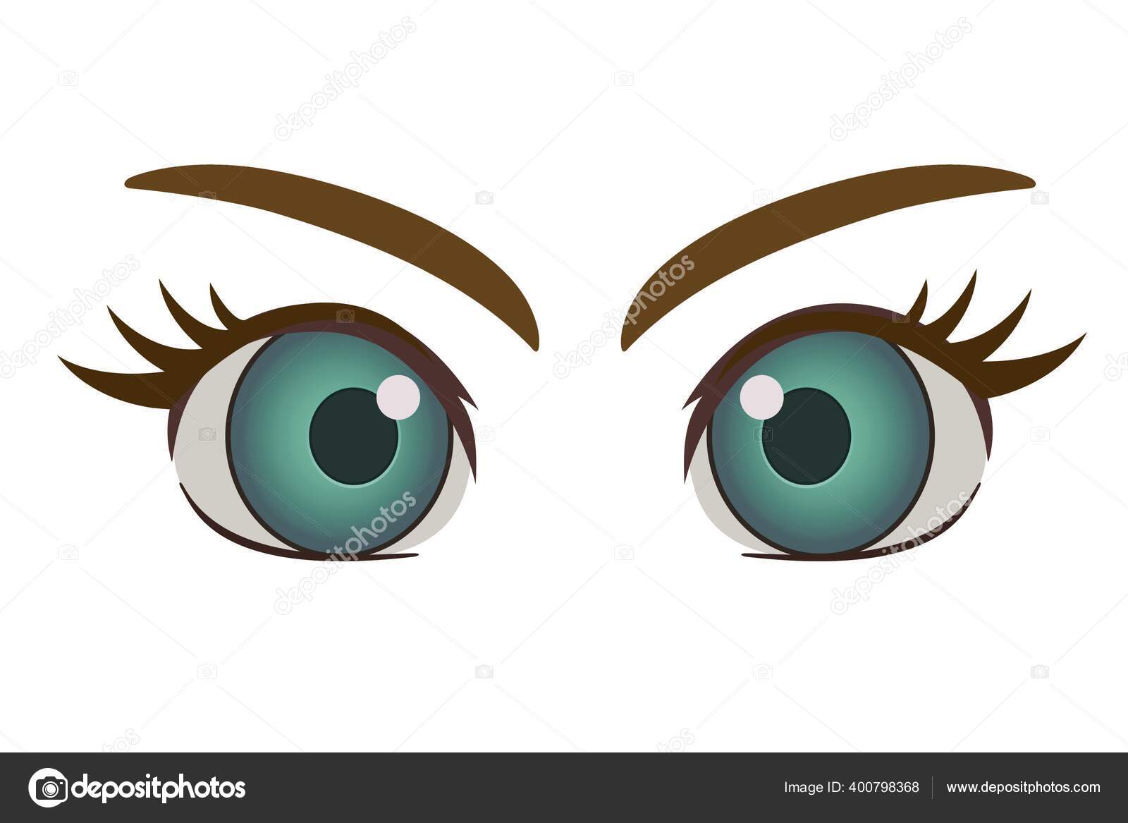 Cartoon Eyes Expression White Background Illustration Design Style ...