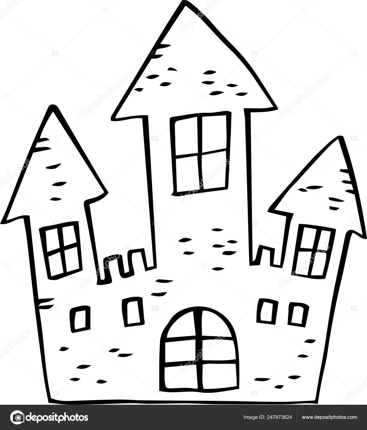 Line drawing of Halloween castle — Stock Vector © Blue_daemon #247873624