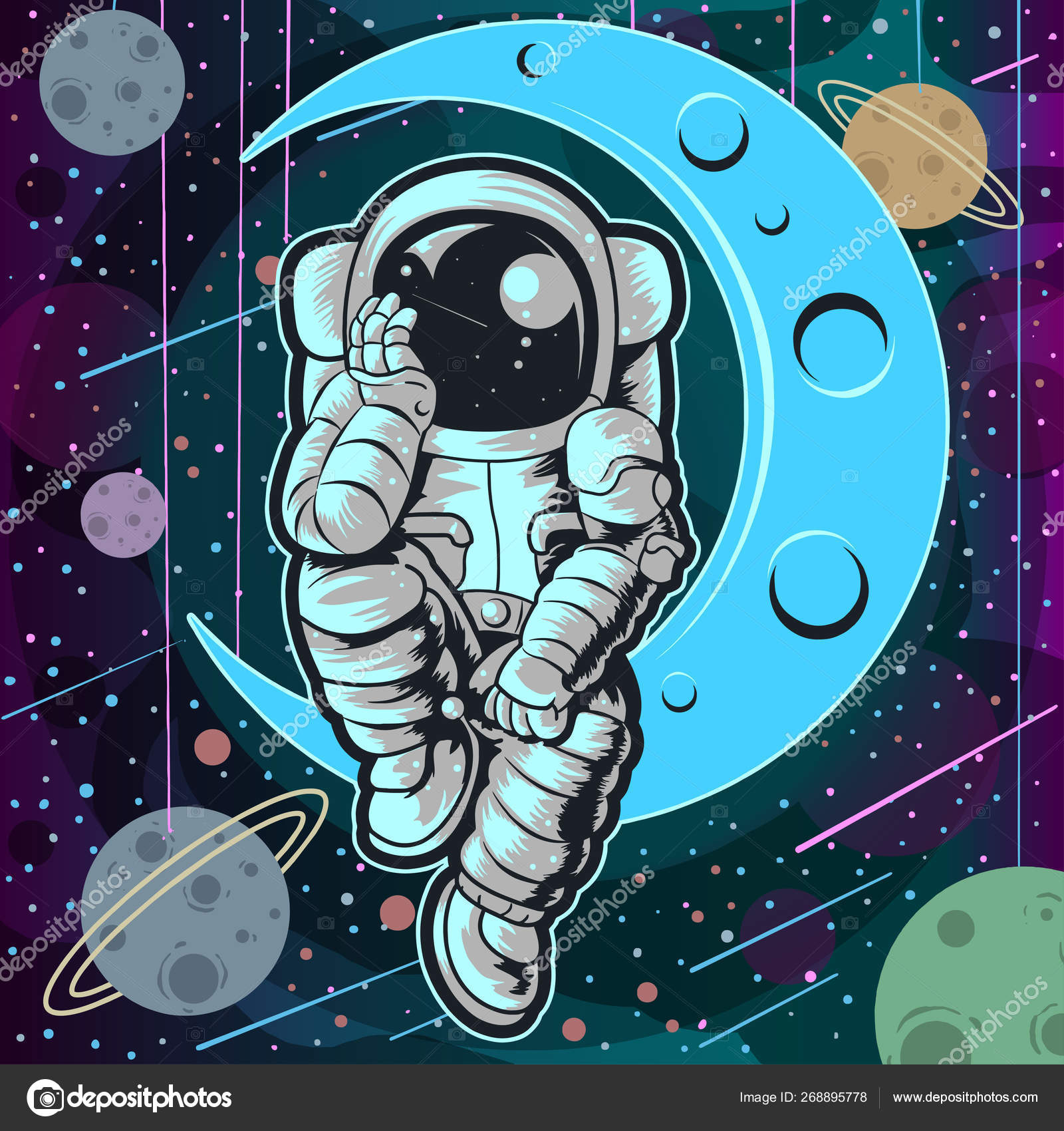 Astronaut Sitting On Moon Astronaut Sitting On Moon
