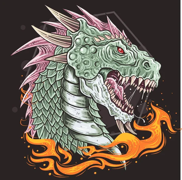 Dragon Head Front Vector