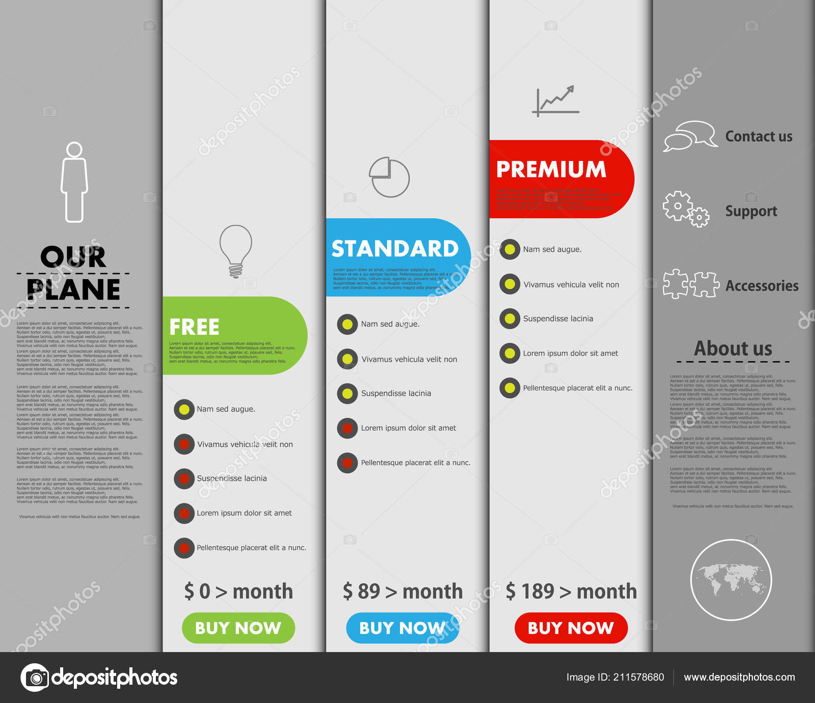 Selection Product Packages Services Template Vector Illustration Stock ...