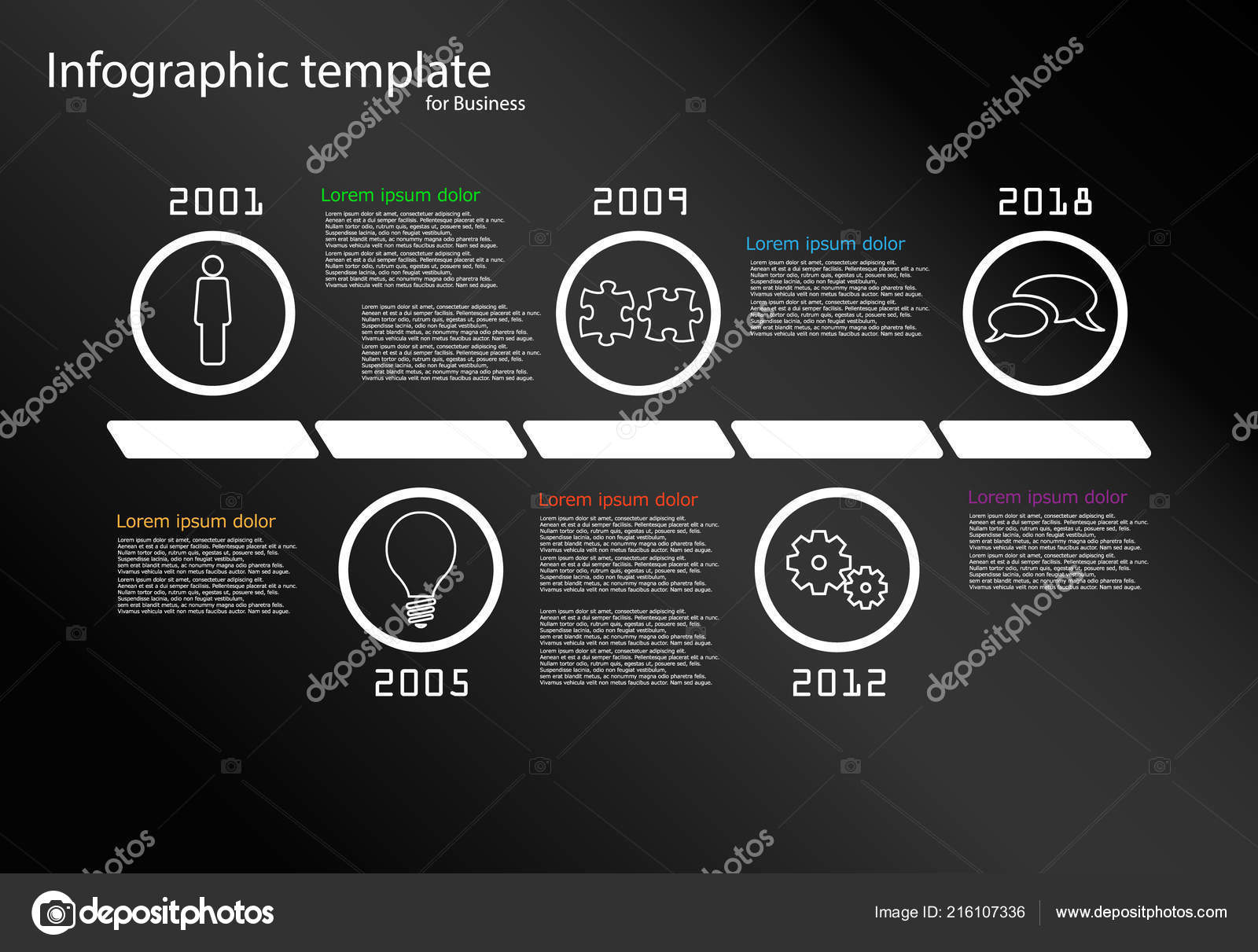 Vector Milestone Infographic Circle Icons Stock Vector Image by ...