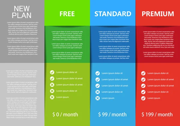 Our Product and Services offer Template. Vector illustration with three ...