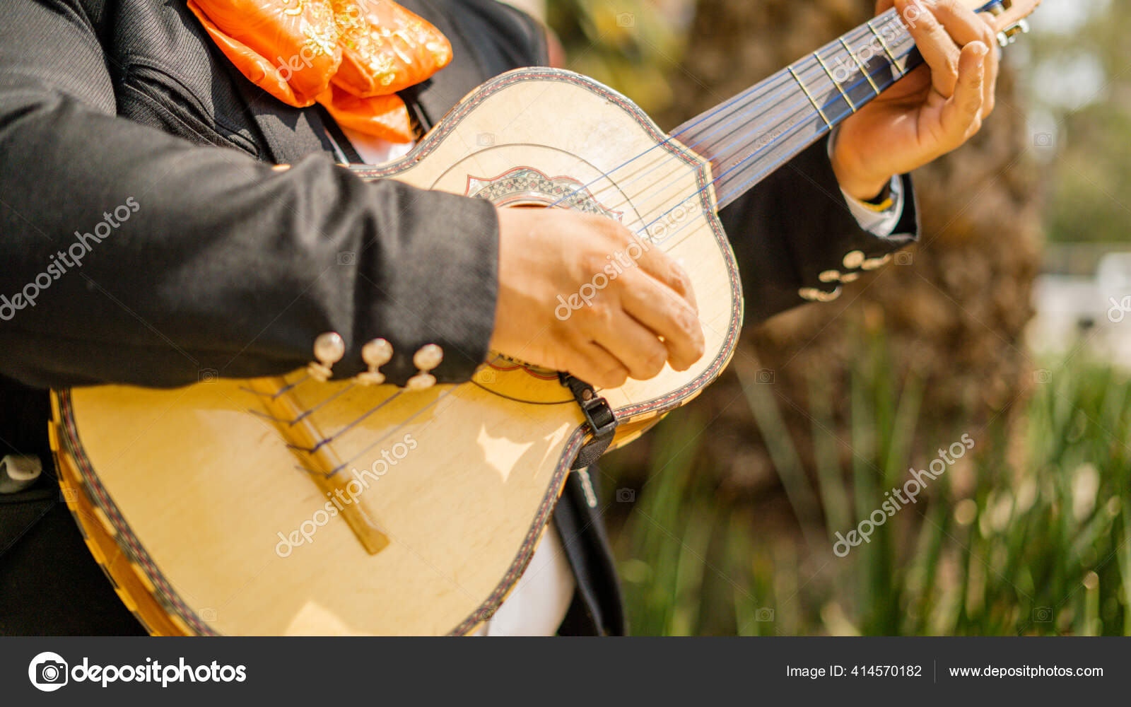 Mariachi Playing a Mexican Vihuela in the Streets — Stock Photo ...