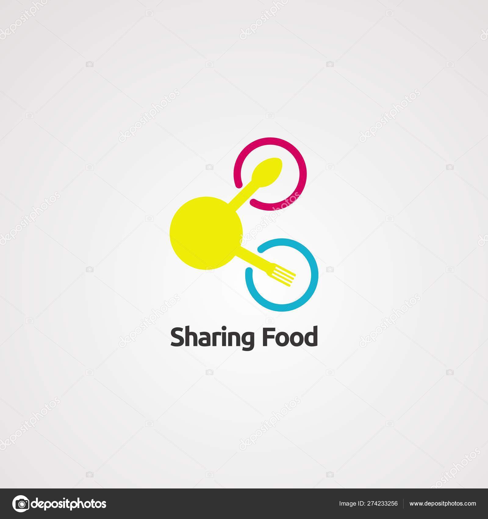 Sharing food logo vector, icon, element, and template Stock Vector by ...