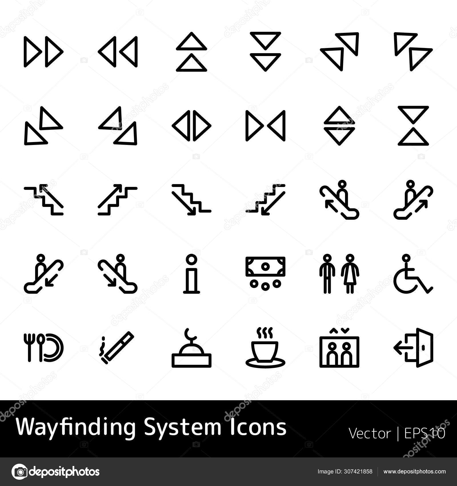 Set of wayfinding system icons Stock Vector Image by ©mattbadal #307421858
