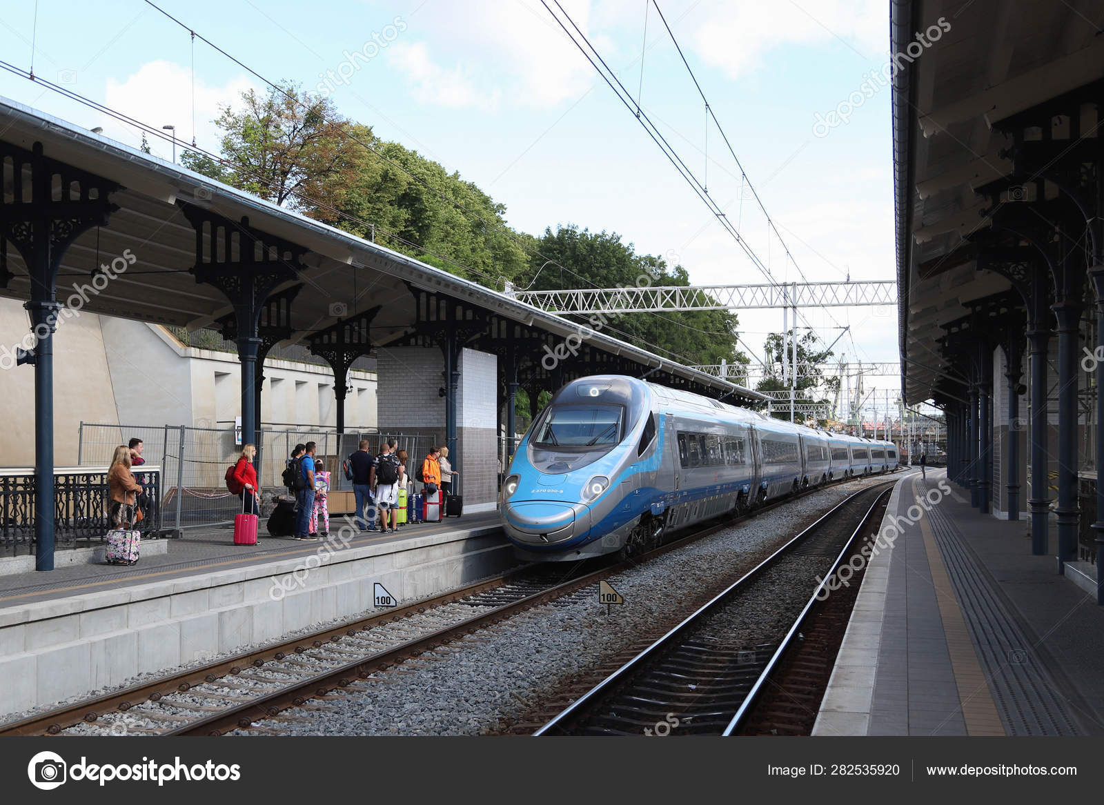 Pkp Intercity Train Arriving Platform Railway Station Gdansk Poland ...