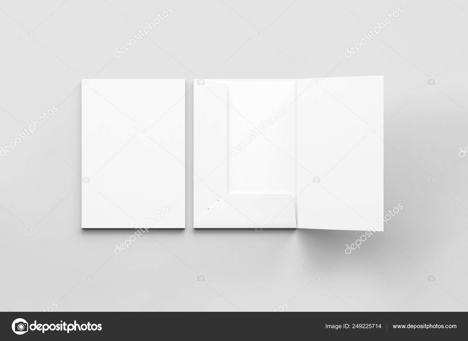 Realistic Size Single Pocket Reinforced Folder Business Card Mock ...
