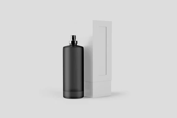Perfume Bottle with Packaging Box Mock up. 3D rendering. Mock up ...